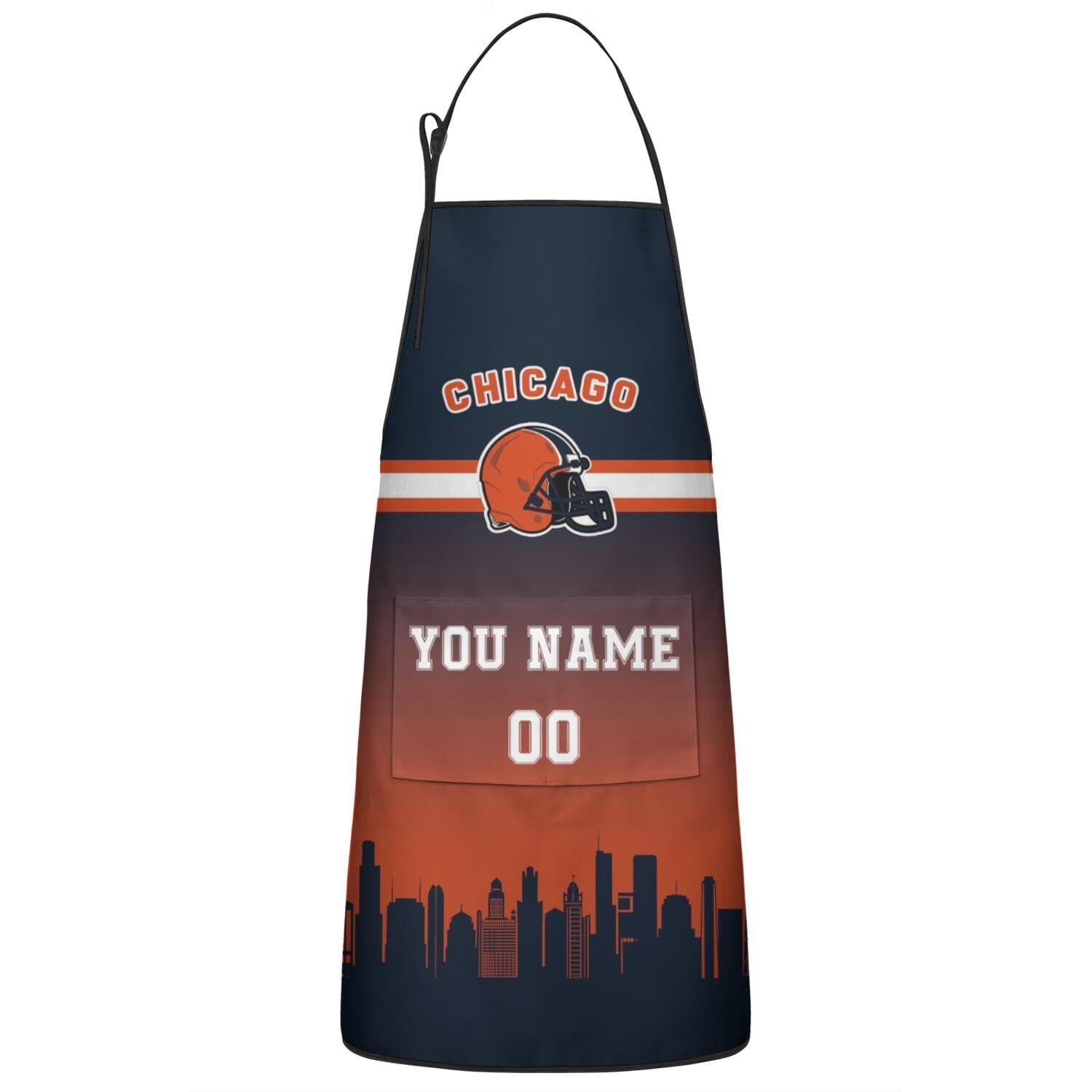 CHICAGO Custom Aprons for Men Women, Personalized Football Style Apron ...