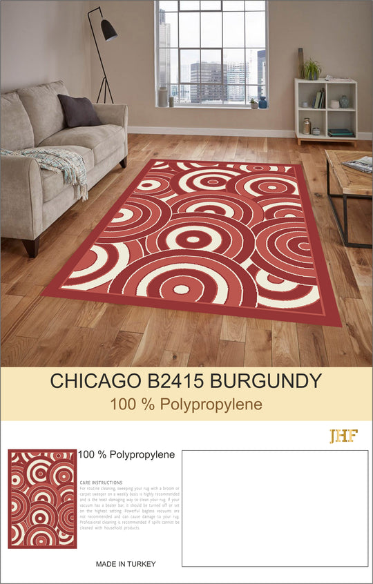 CHICAGO RUG 0B2415 - 0B2415 BURGUNDY / 2x3 - Walmart.com