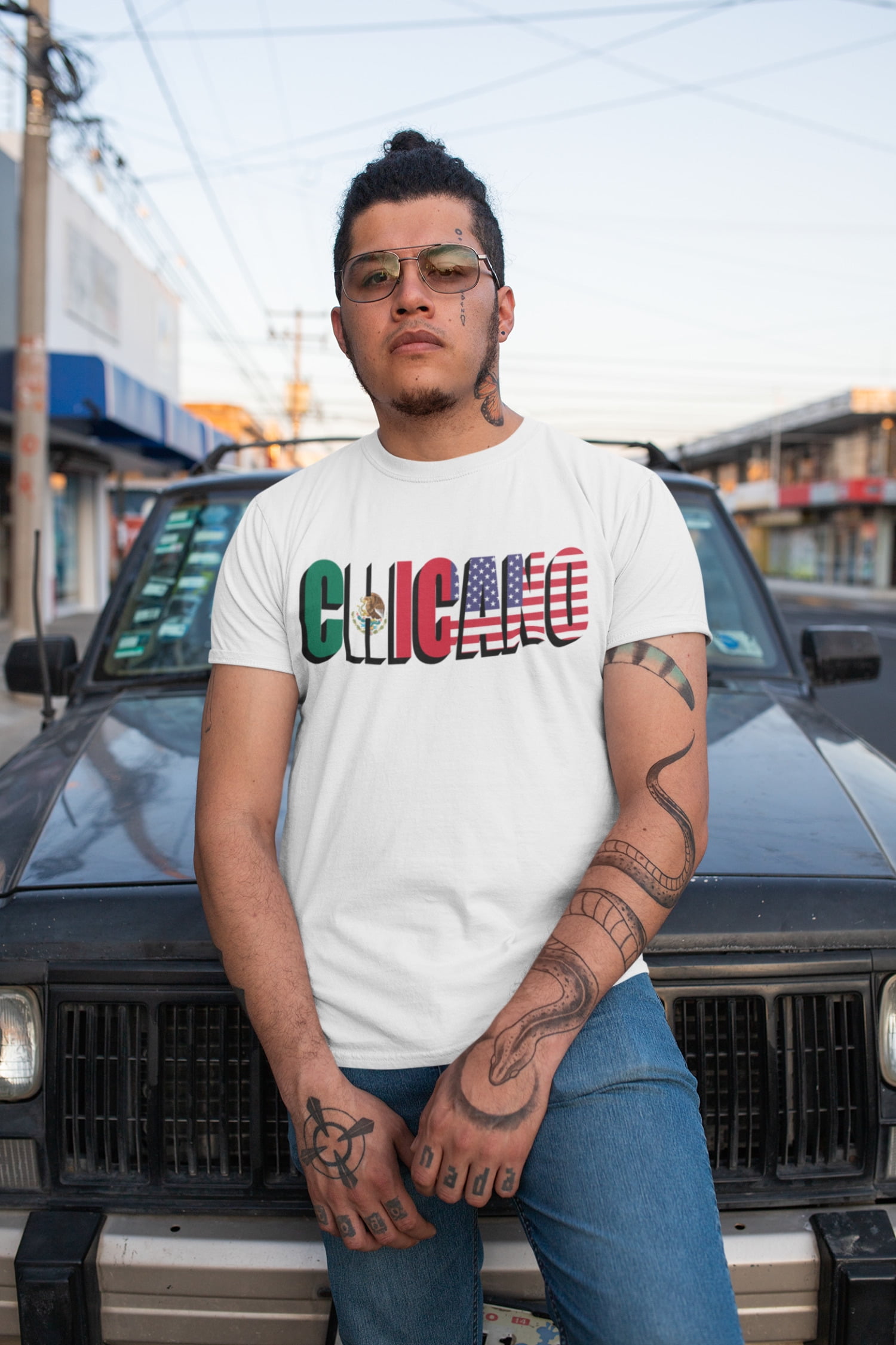 CHICANO Mexico + USA Flag T-shirt | American Pride 4th Of July | Funny ...