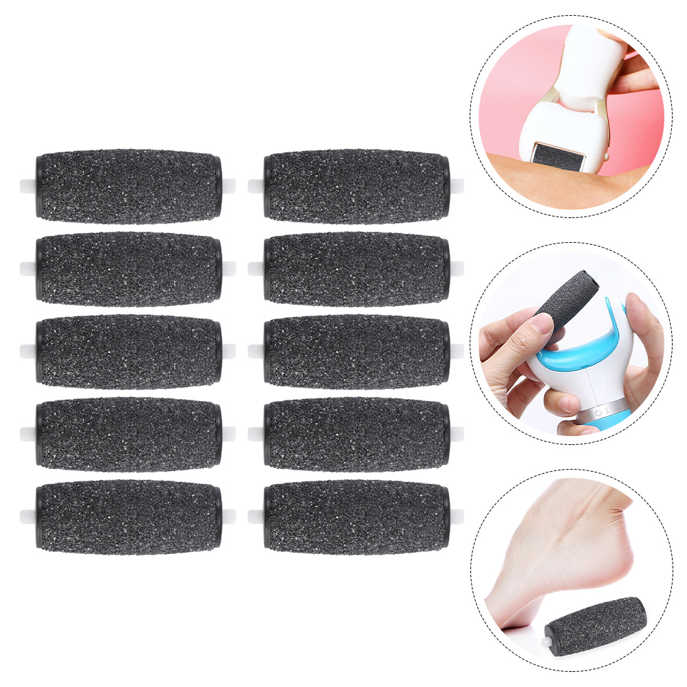 CHICHUMID 10Pcs Foot Dead Skin Removal Roller Heads Black Pedicure ...