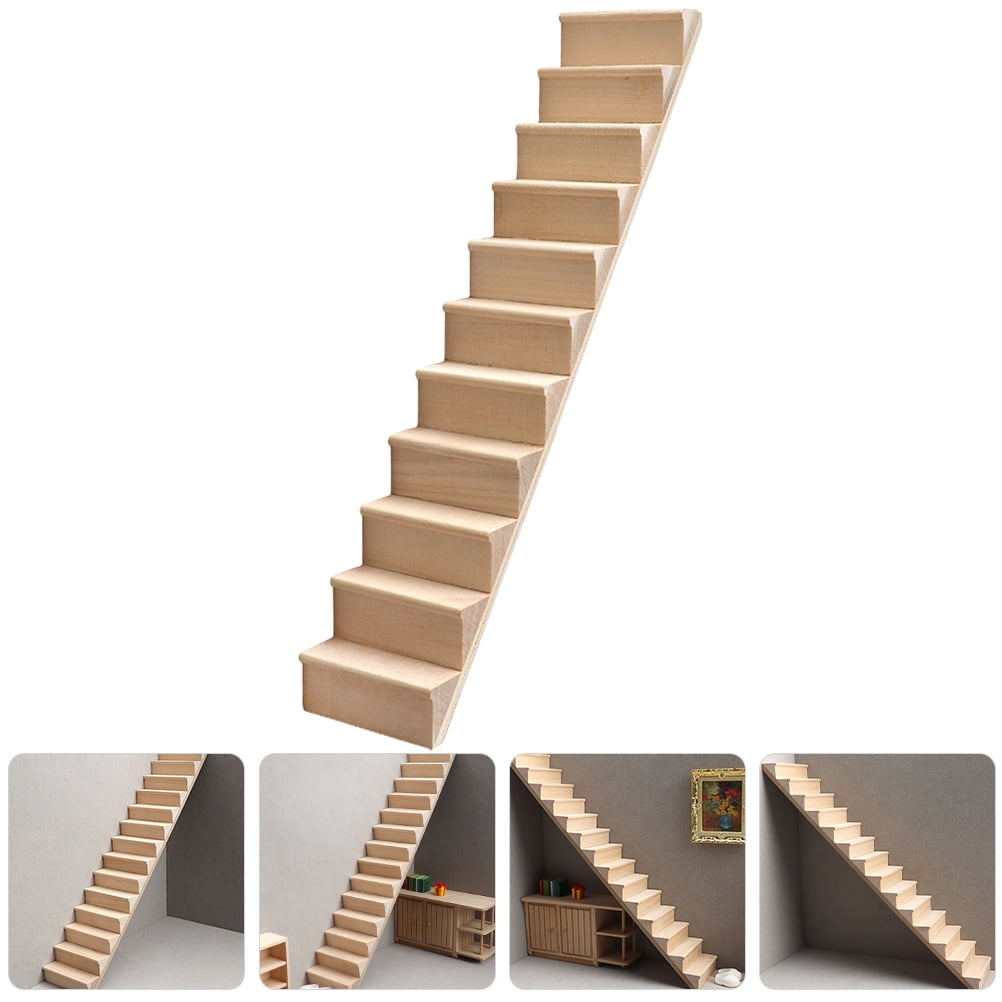 CHICHUMID 1Pcs Mini Stair Model for Mini House Decor Compact Wooden ...
