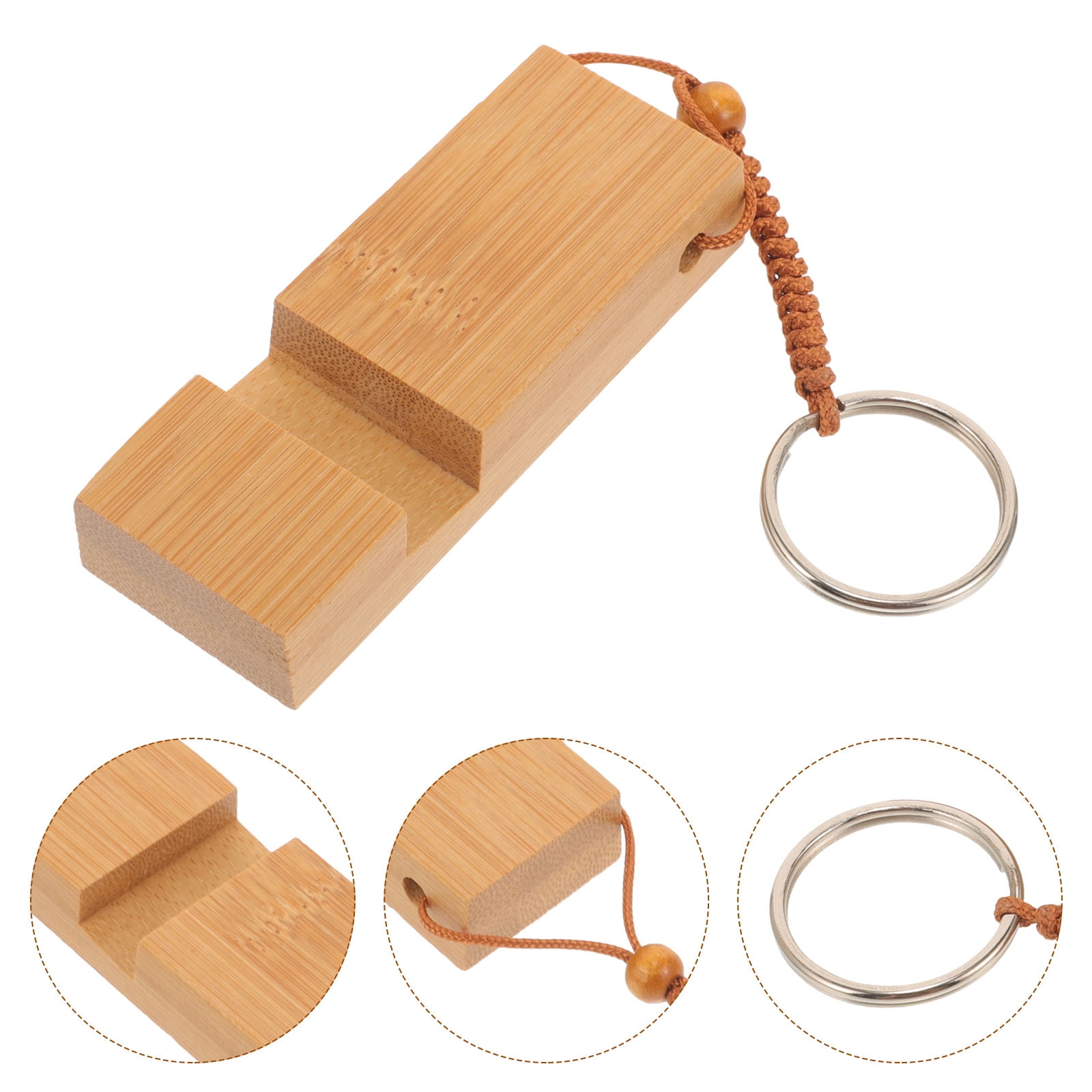 CHICHUMID 1Pcs Mobile Phone Holder Keychain Wooden Rope Portable for ...