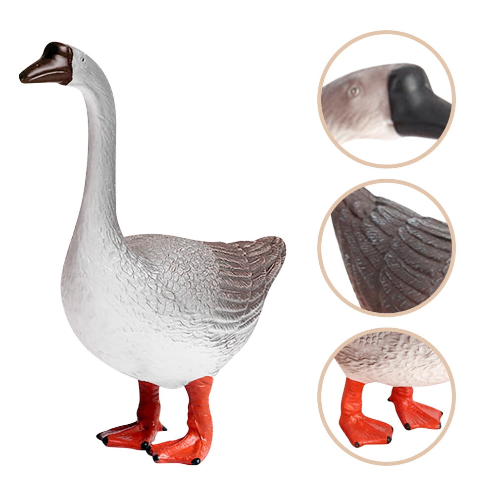 CHICHUMID 1Set Goose Statue Realistic Design Plastic Miniature Goose ...