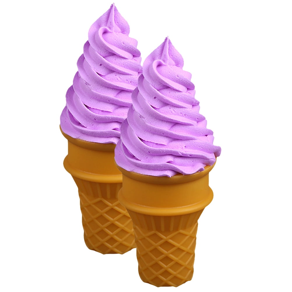 CHICHUMID 2Pack Ice Cream Cone Shape Fake Food Ice Cream PVC Material ...