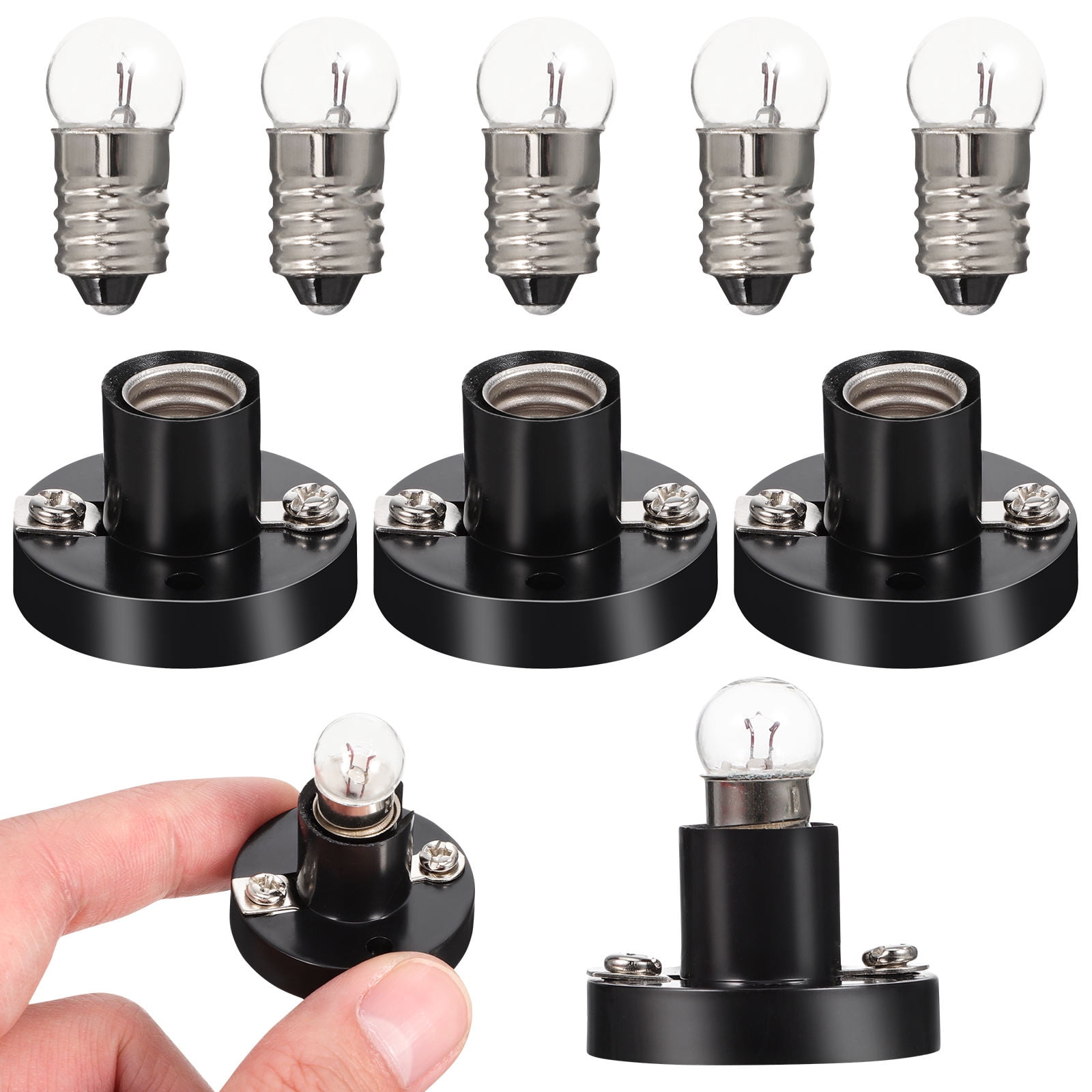 CHICHUMID 5Pcs Screw Type Bulb Socket Plastic Lamp Holder for Stem ...