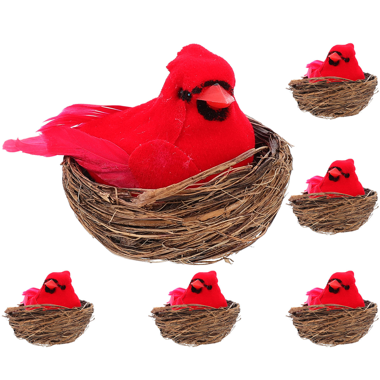 CHICHUMID 6 Pcs Garden Bird Statue Decor Foam Artificial Birds Models ...