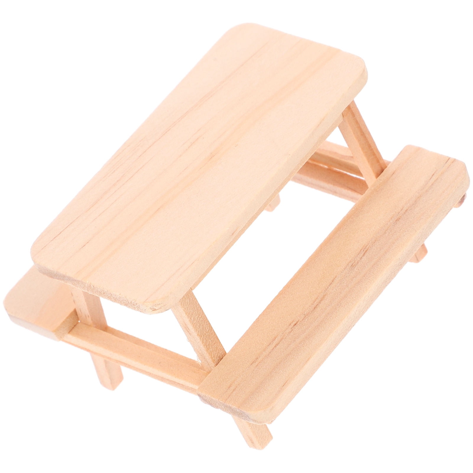 CHICHUMID Khaki Wooden Rectangular Miniature Picnic Table 1Pack for ...