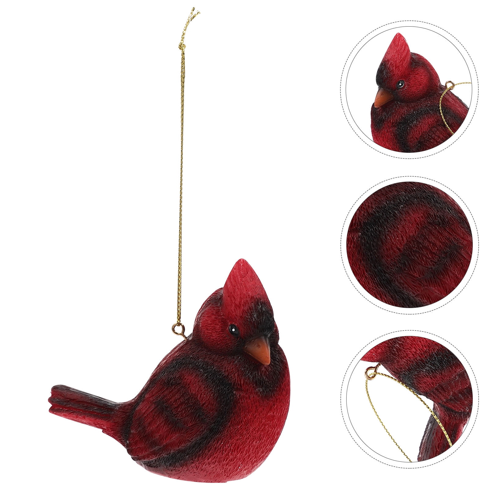 CHICHUMID Red Resin Artificial Birds Models 1 Realistic Bird Figurines ...