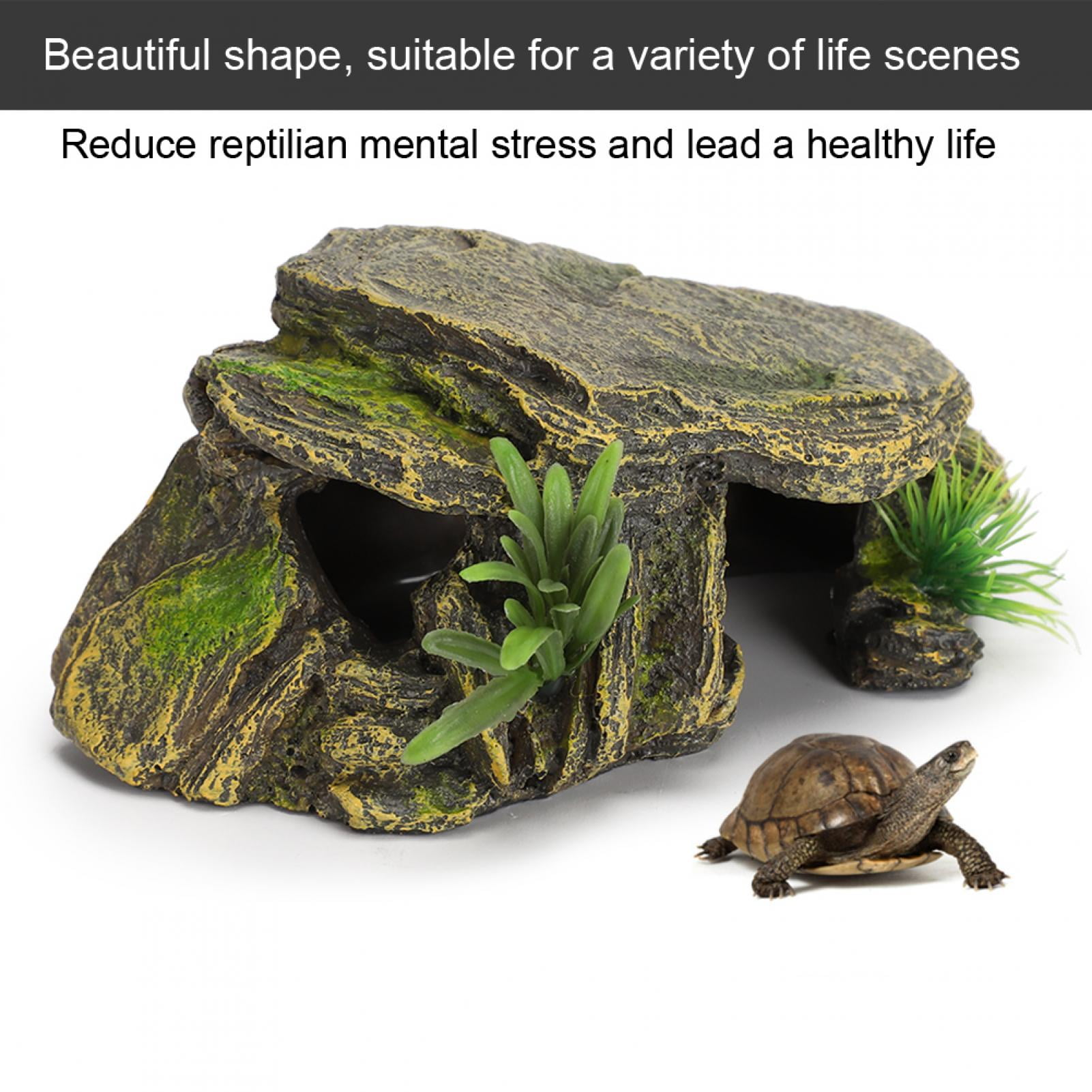 CHICIRIS Reptile Hideout, Resin Aquarium Decor Cave for Lizard, Snake ...