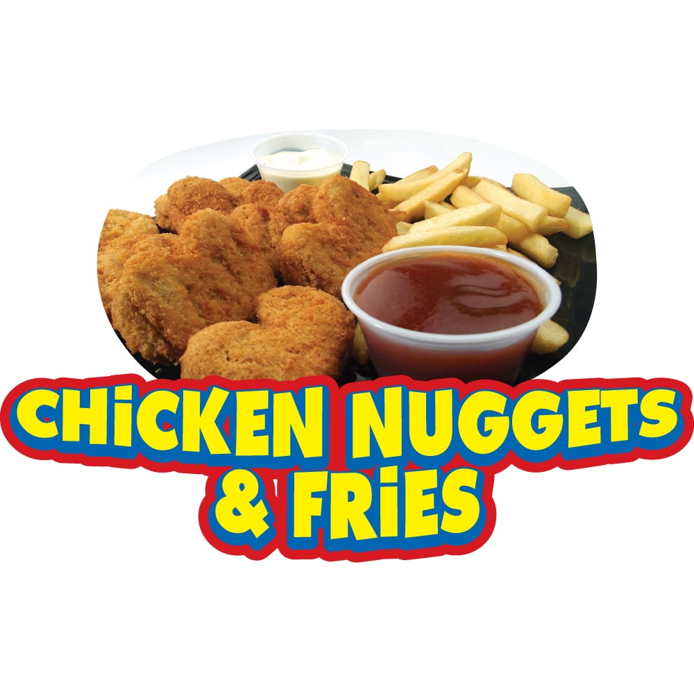 CHICKEN NUGGETS & FRIES 48" Concession Decal sign cart trailer stand ...