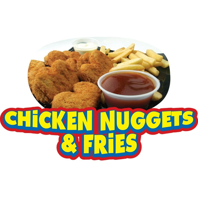 CHICKEN NUGGETS & FRIES 48" Concession Decal sign cart trailer stand ...