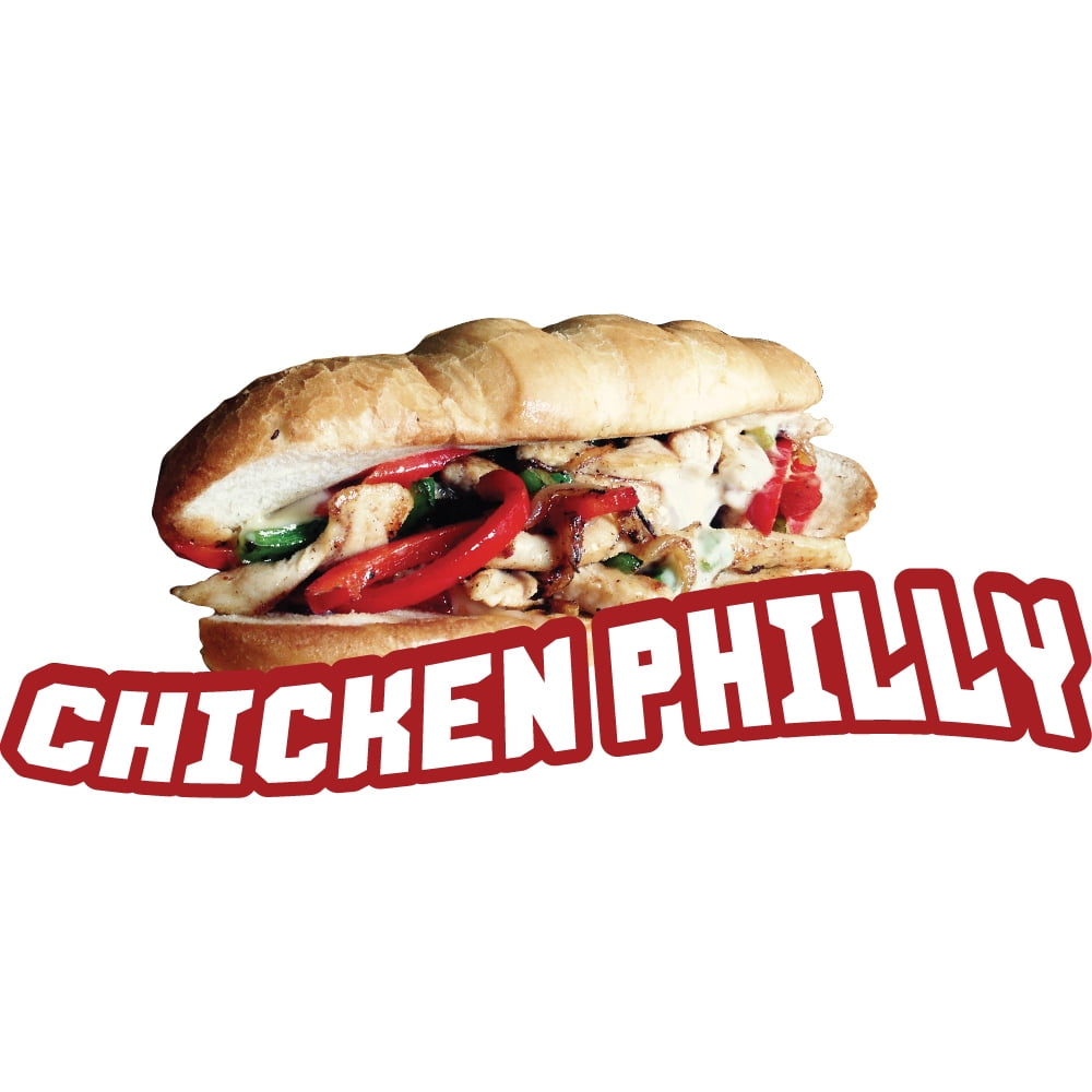 CHICKEN PHILLY 8" Concession Decal sign cart trailer stand sticker ...