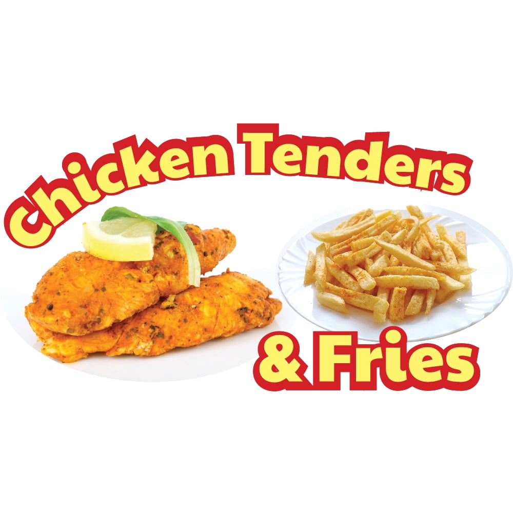 CHICKEN TENDERS & FRIES 12" Concession Decal sign cart trailer stand ...
