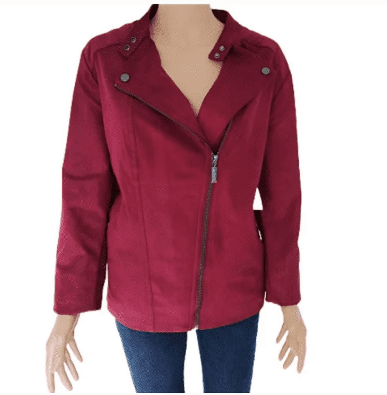 CHICO'S Burgundy Moto Jacket XL - Walmart.com
