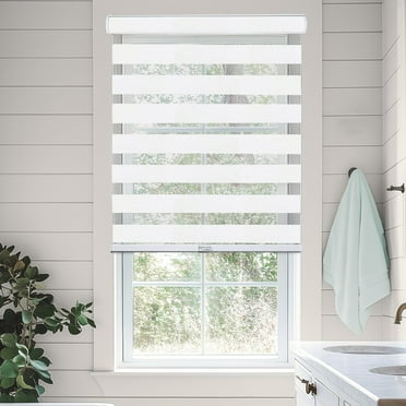 Lauren Taylor Cordless Zebra Blinds for Windows - 100% Polyester Pull ...