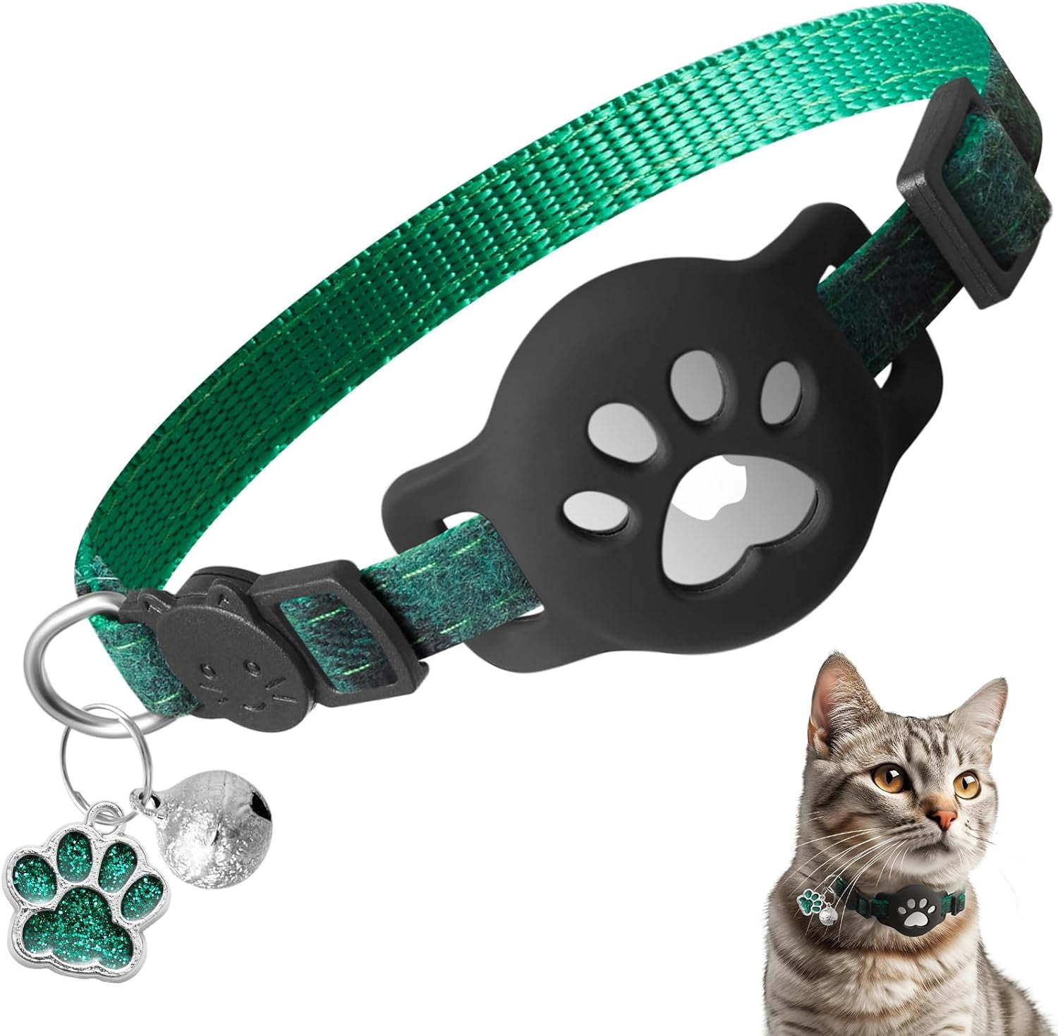 CHICOQUE Cat Collar Breakaway for Airtag with Bell, Cute Adjustable ...