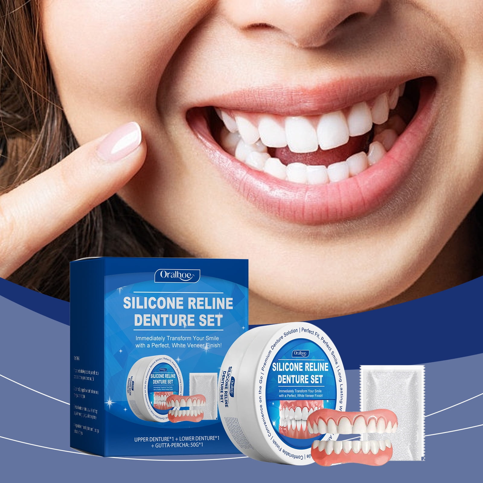 CHICOQUE Denture Silicone Reline Kit, Soft Denture Reline Kit, Upper ...