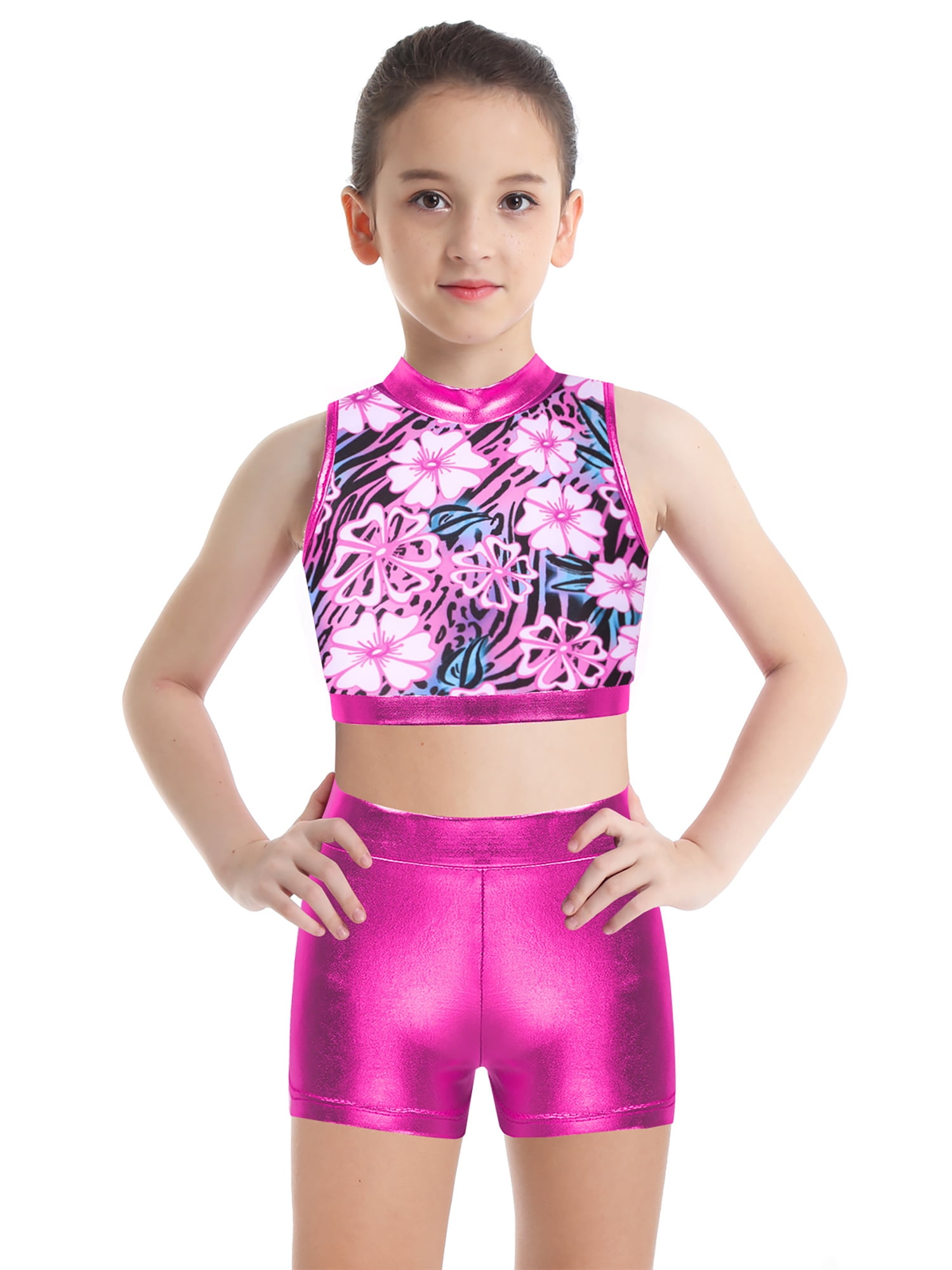 CHICTRY Girls 2pcs Shiny Sequins Ballet Dance Outfit Set Jazz Hip Hop ...