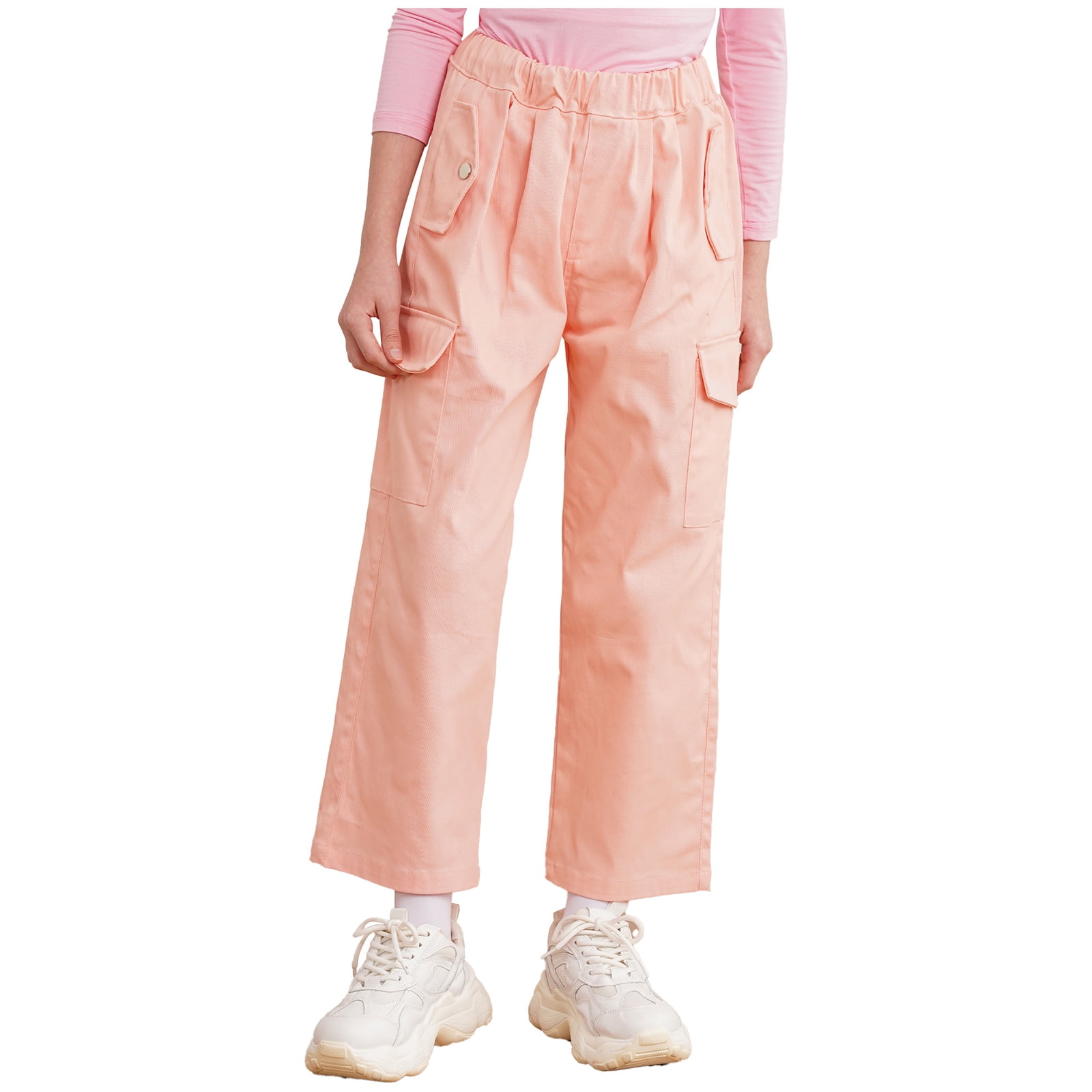 CHICTRY Girls Casual Jogger Cargo Pants Loose Fit Big Pockets Hip Hop ...