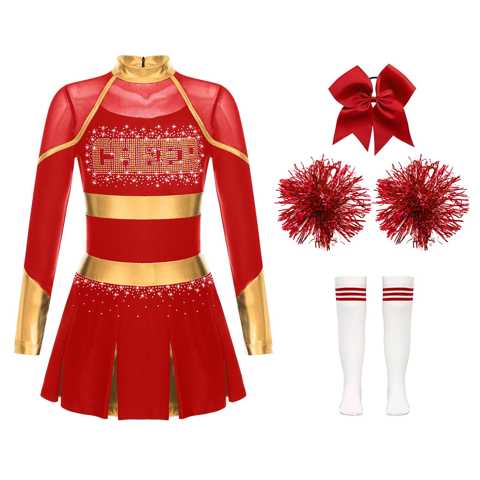 CHICTRY Girls Cheer Leader Sets for Festival Party Cheerleading Uniform ...