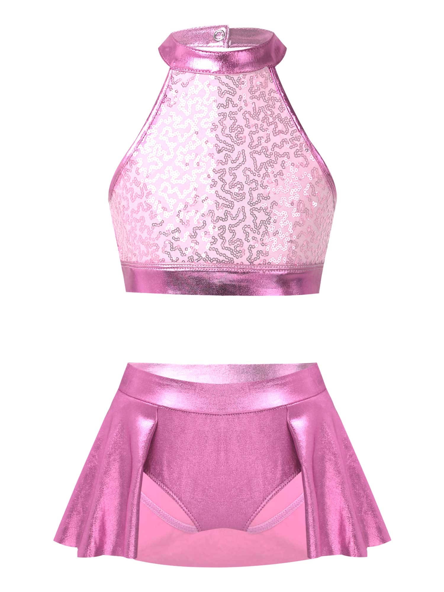 CHICTRY Girls Gymnastics Jazz Ballet Dance Wear Costume Cheers Set ...