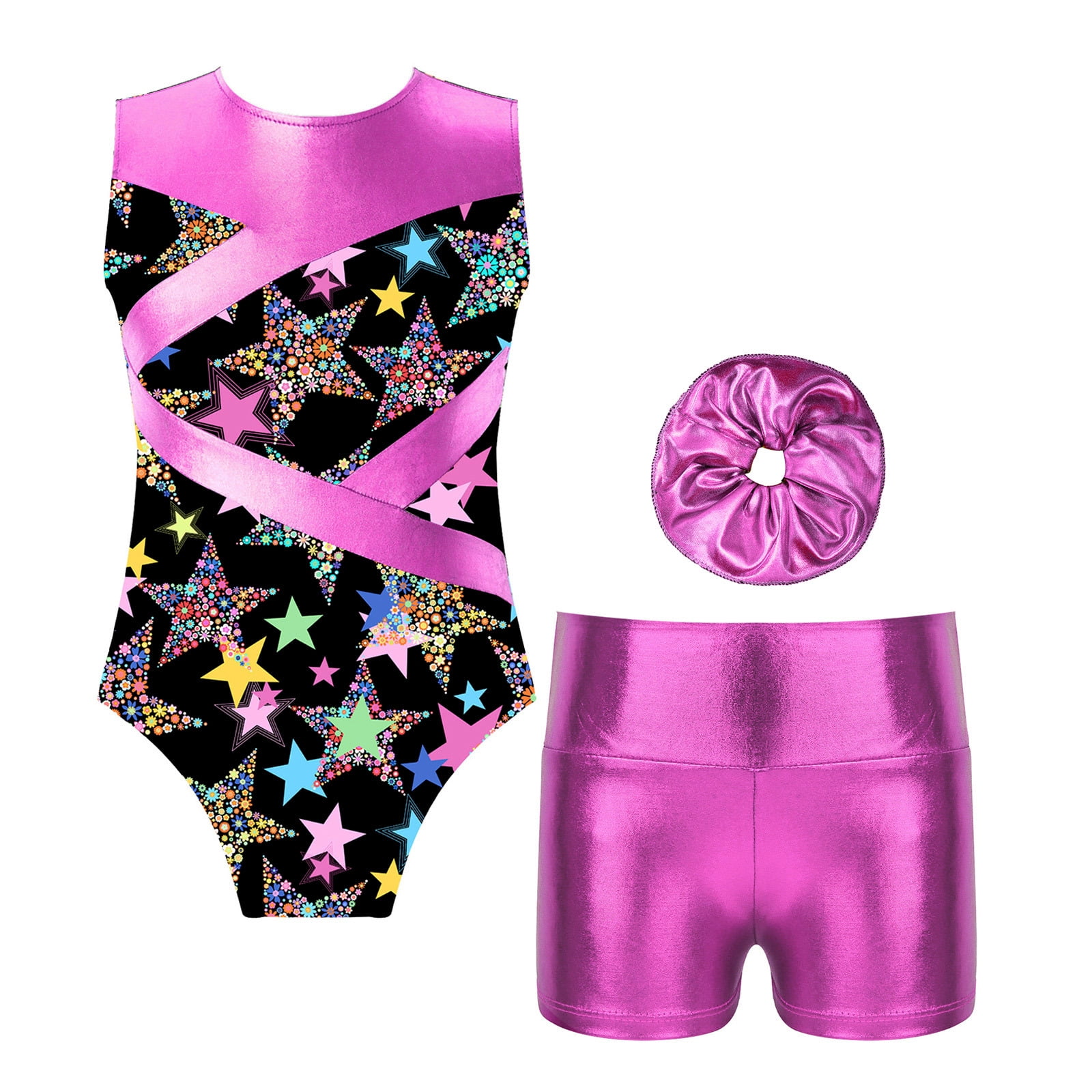 CHICTRY Girls Gymnastics Unitards One Piece Print Leotards with Shorts ...
