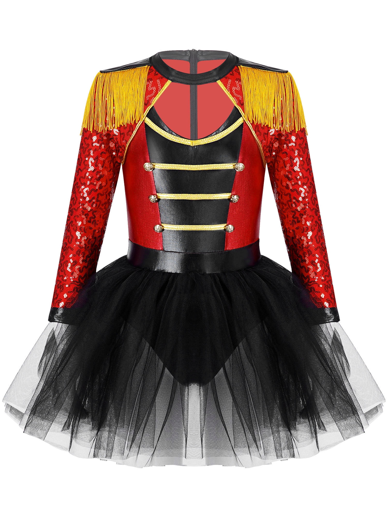 Chictry Girls Halloween Carnival Party Circus Ringmaster Costume Sequin