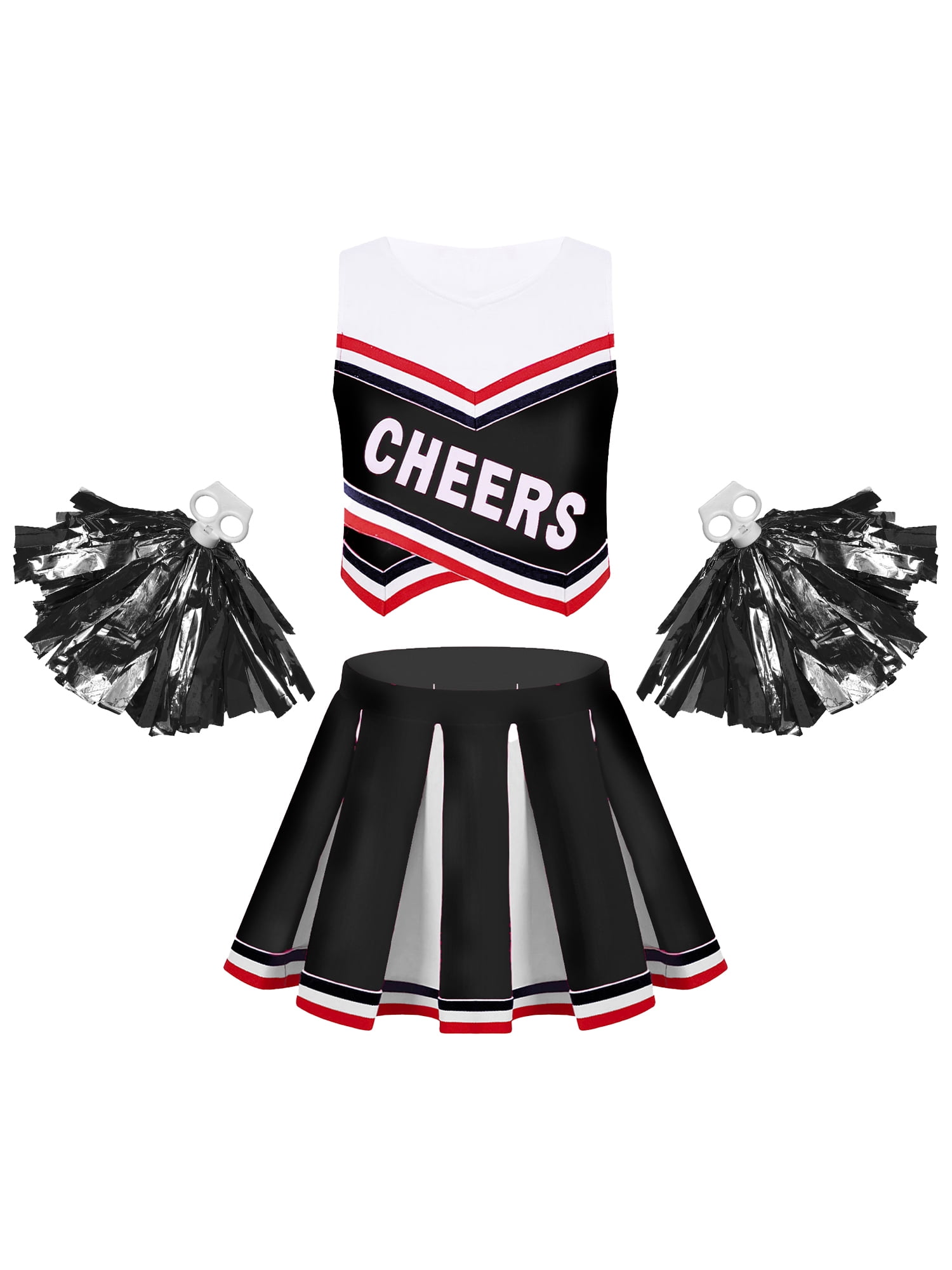 CHICTRY Girls Halloween Party Fancy Dress Up Cheer Leader Uniform Crop ...