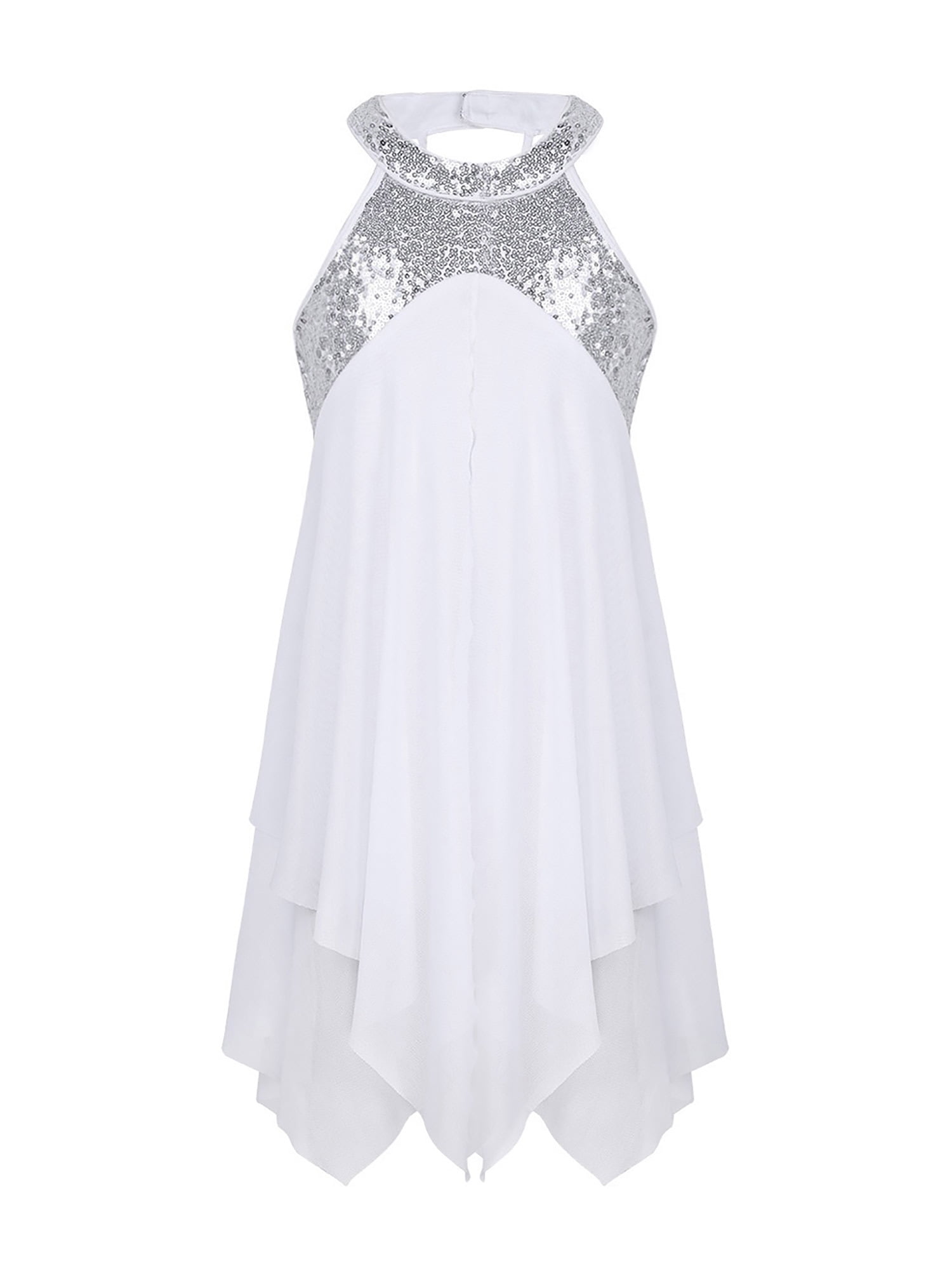 CHICTRY Girls Halter Glittery Lyrical Modern Dance Dress for Stage Performance - Walmart.com