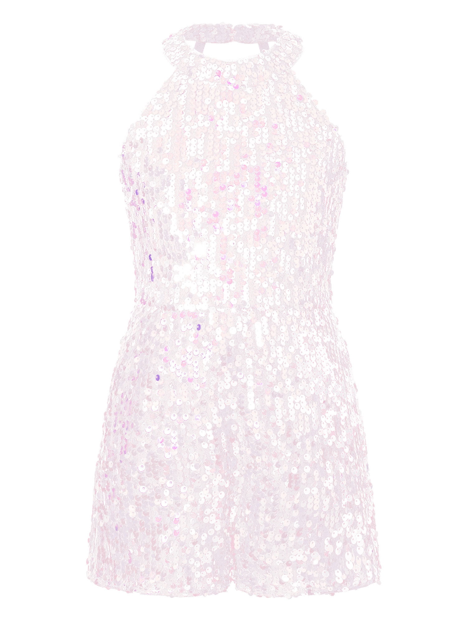 CHICTRY Girls Halter Neck Sparkle Sequins Romper Backless Pageant ...