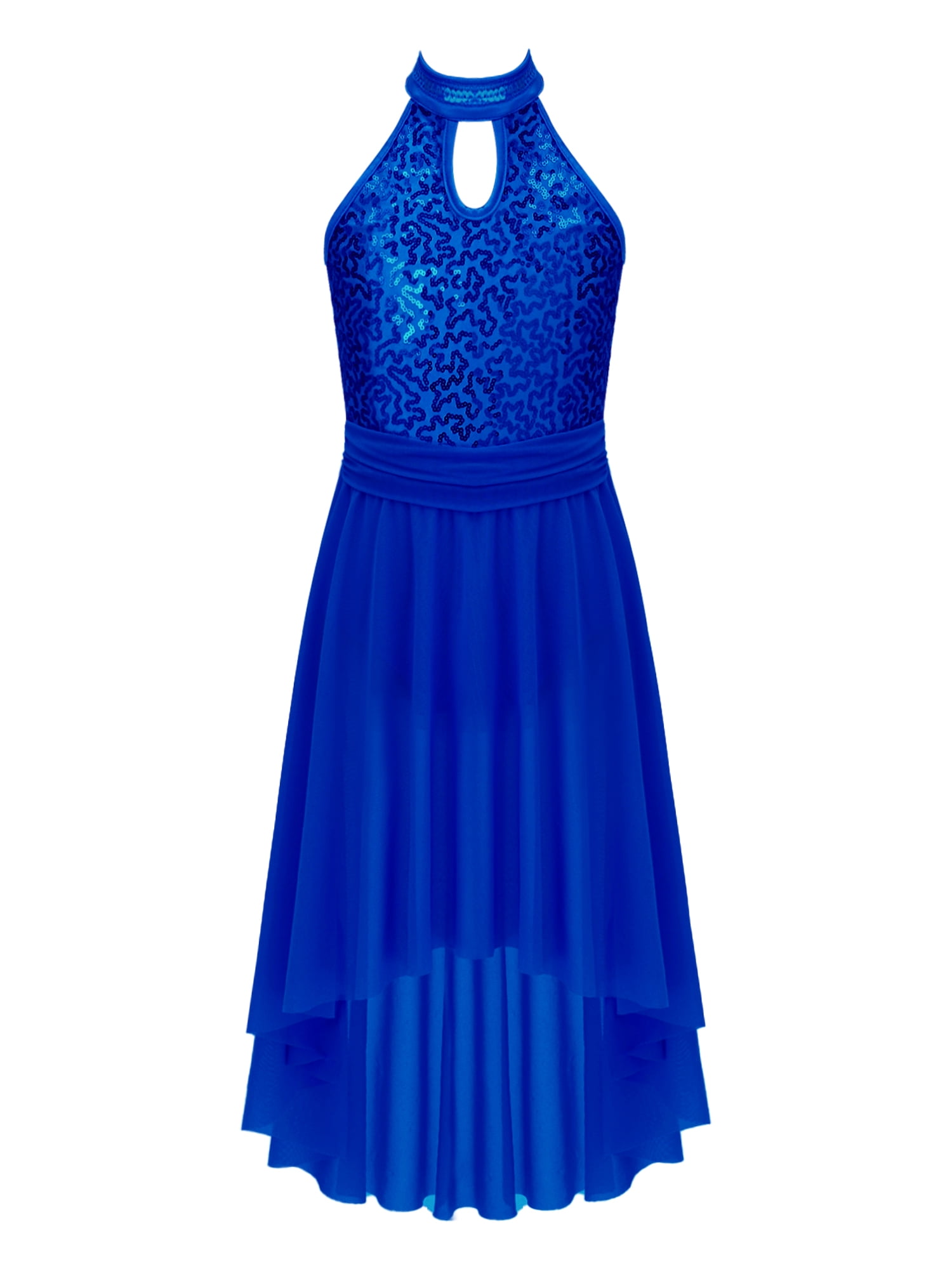 CHICTRY Girls Halter Shiny Sequins Dance Dress Tweens Juniors Hollow ...