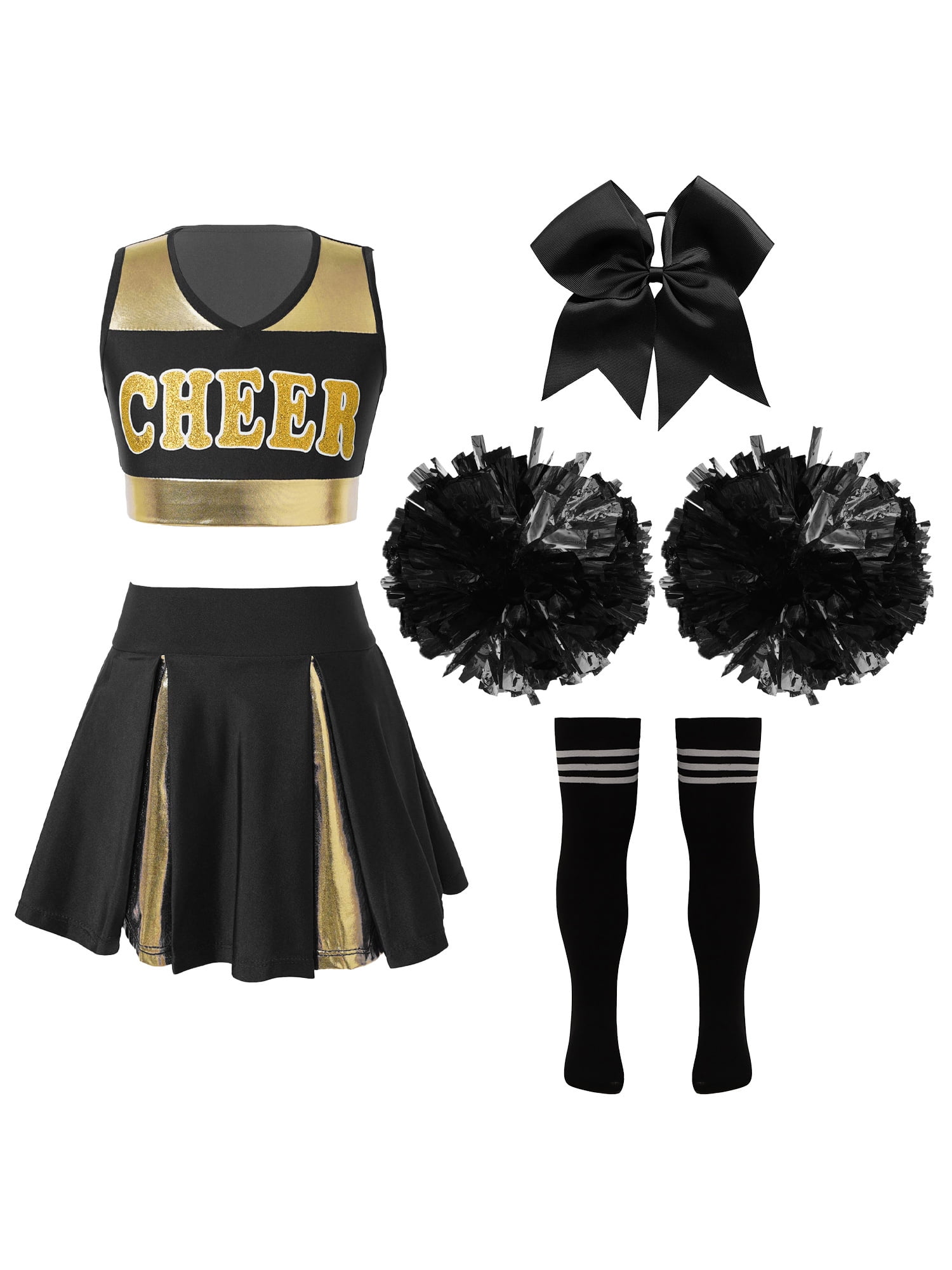 CHICTRY Girls Juniors Cheer Leader Uniform Halloween Role Play Fancy ...