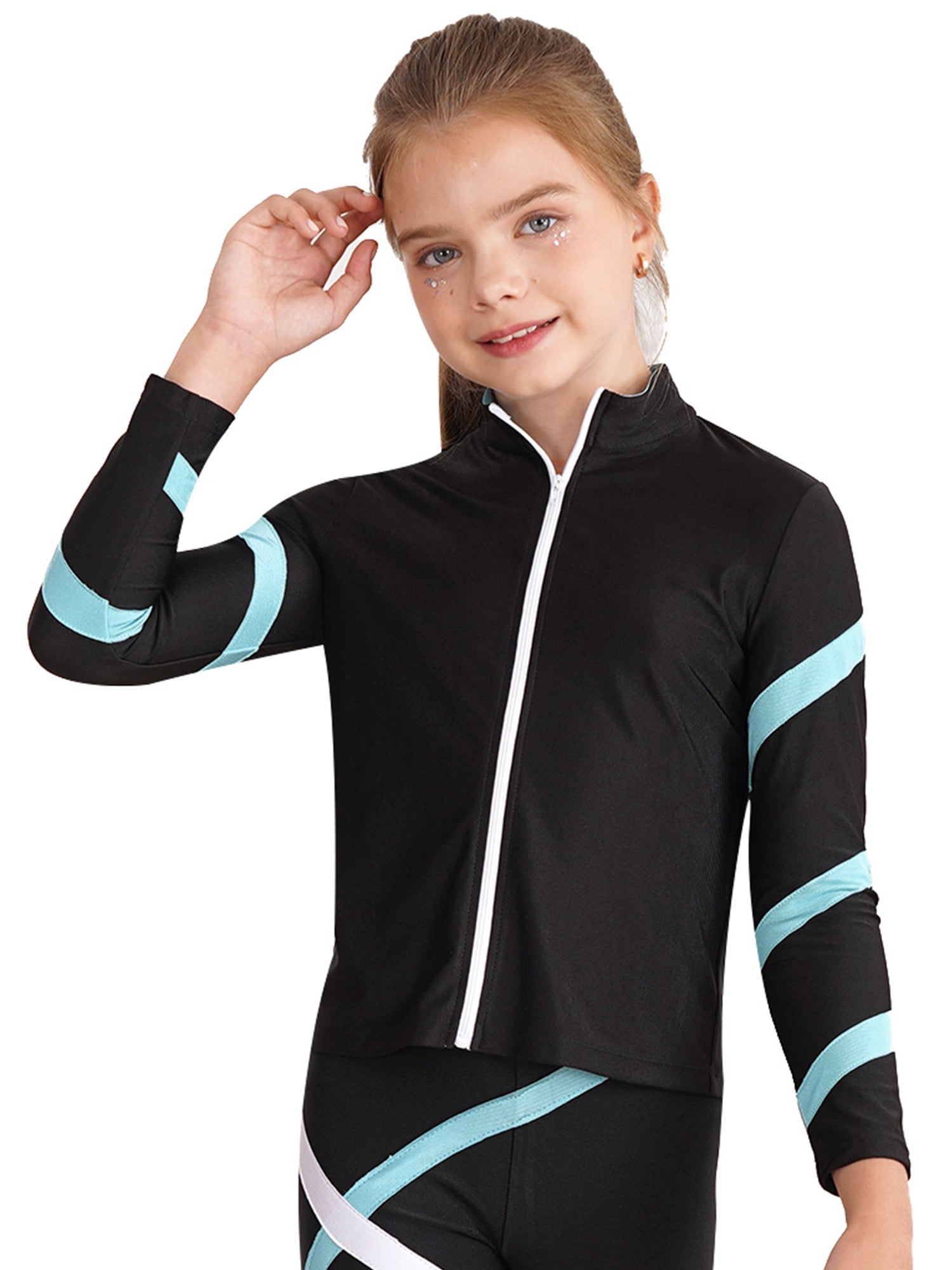 CHICTRY Girls Long Sleeve Athletic Coat Tops Teens Juniors Stripes ...