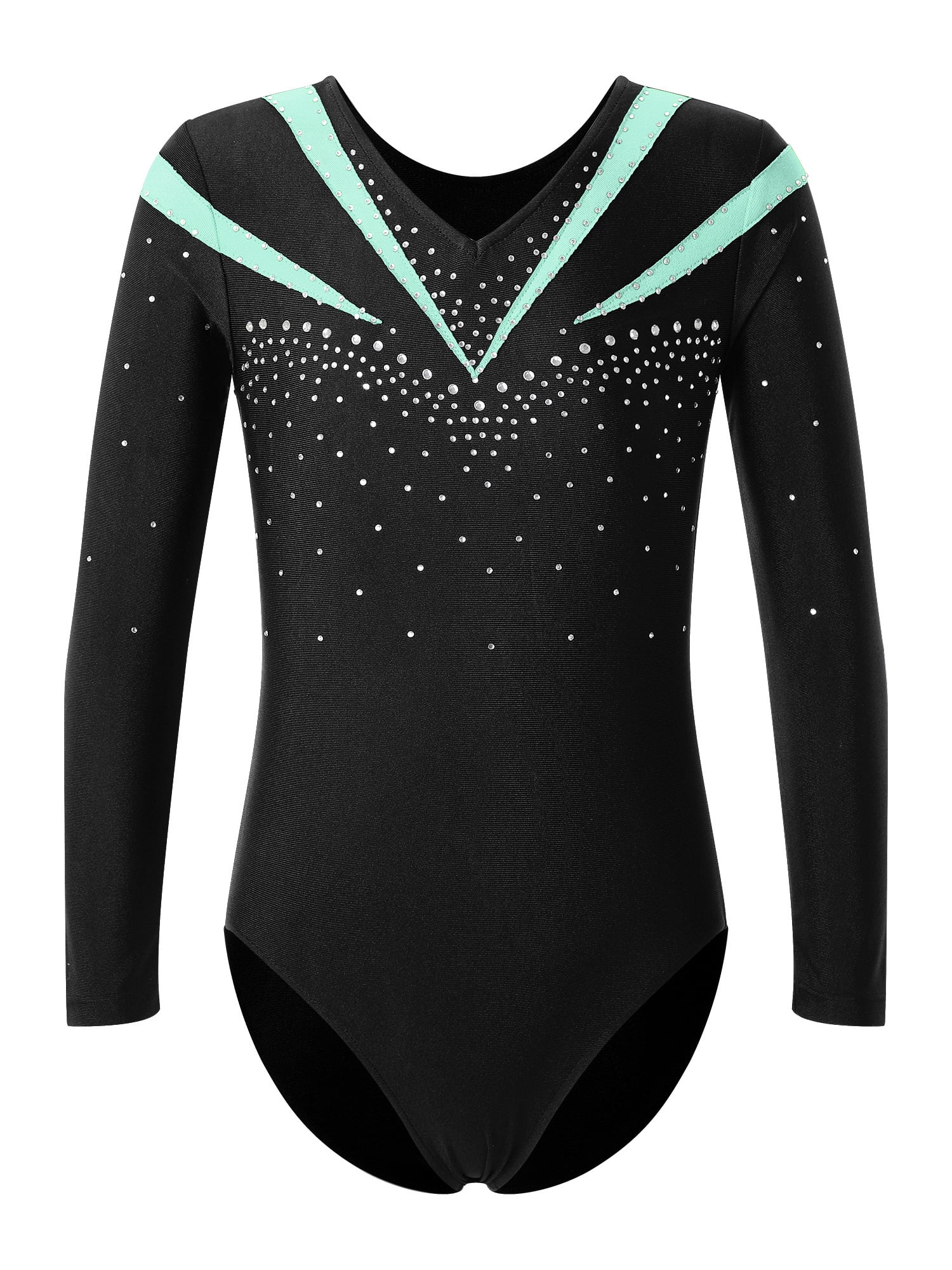 CHICTRY Girls Long Sleeve Gymnastics Workout Training Jumpsuit Shiny ...