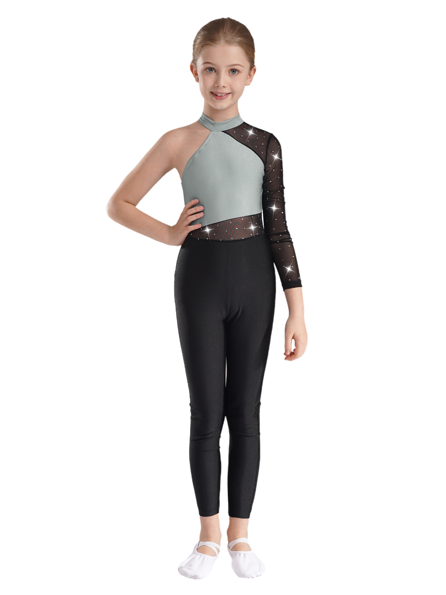 CHICTRY Girls Long Sleeve One Shoulder Gymnastics Leotard Full Length ...