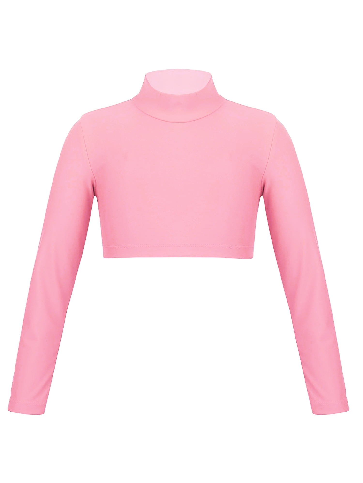 CHICTRY Girls Long Sleeves Dance Crop Top Workout Gymnastics Tops,Sizes ...