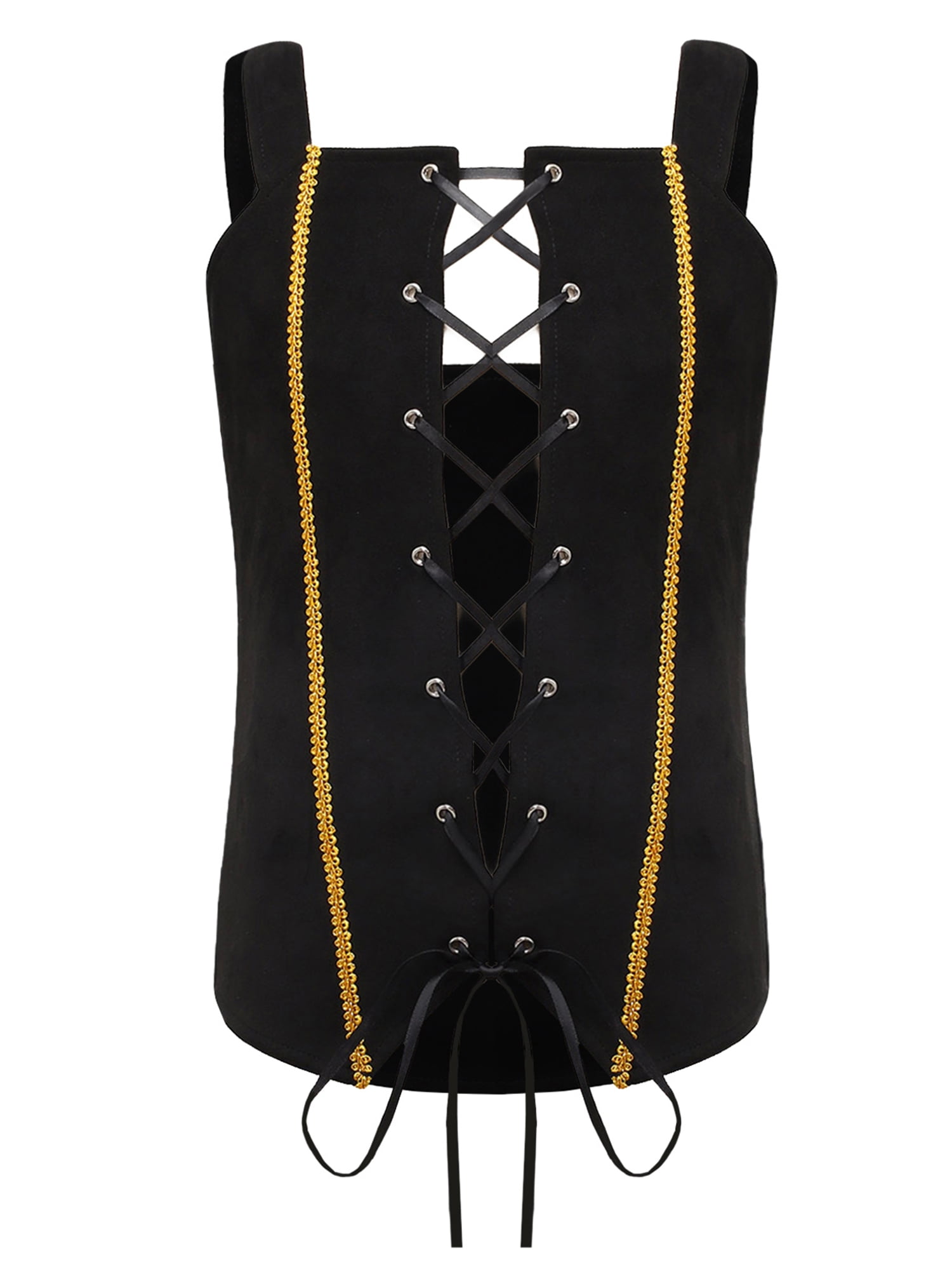 CHICTRY Girls Medieval Pirate Queen Vest Gothic Lace-up Renaissance ...