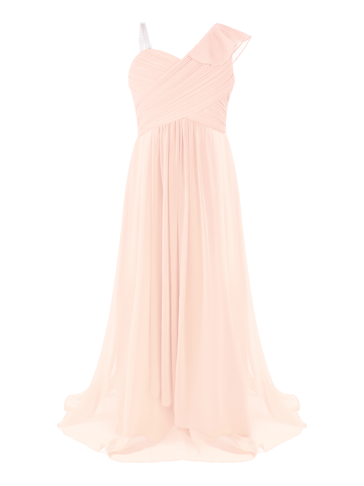 CHICTRY Girls One Shoulder Ruched Pageant Dress Chiffon Pleated Wedding ...