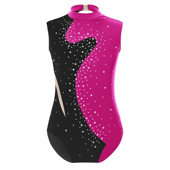 CHICTRY Girls Shiny Diamonds One Piece Gymnastics Leotard Keyhole Back ...