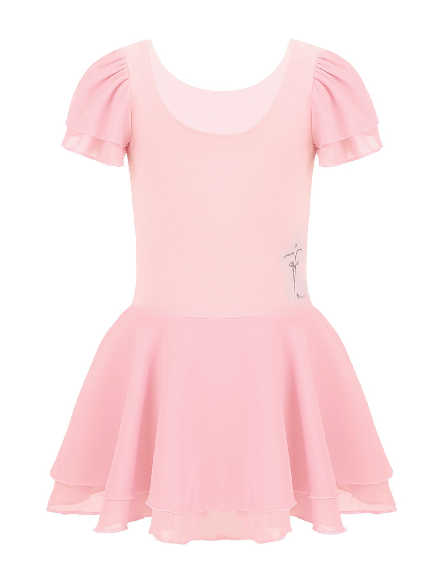 CHICTRY Girls Short Sleeves Tutu Ballet Dance Dress Gymnastic Training ...