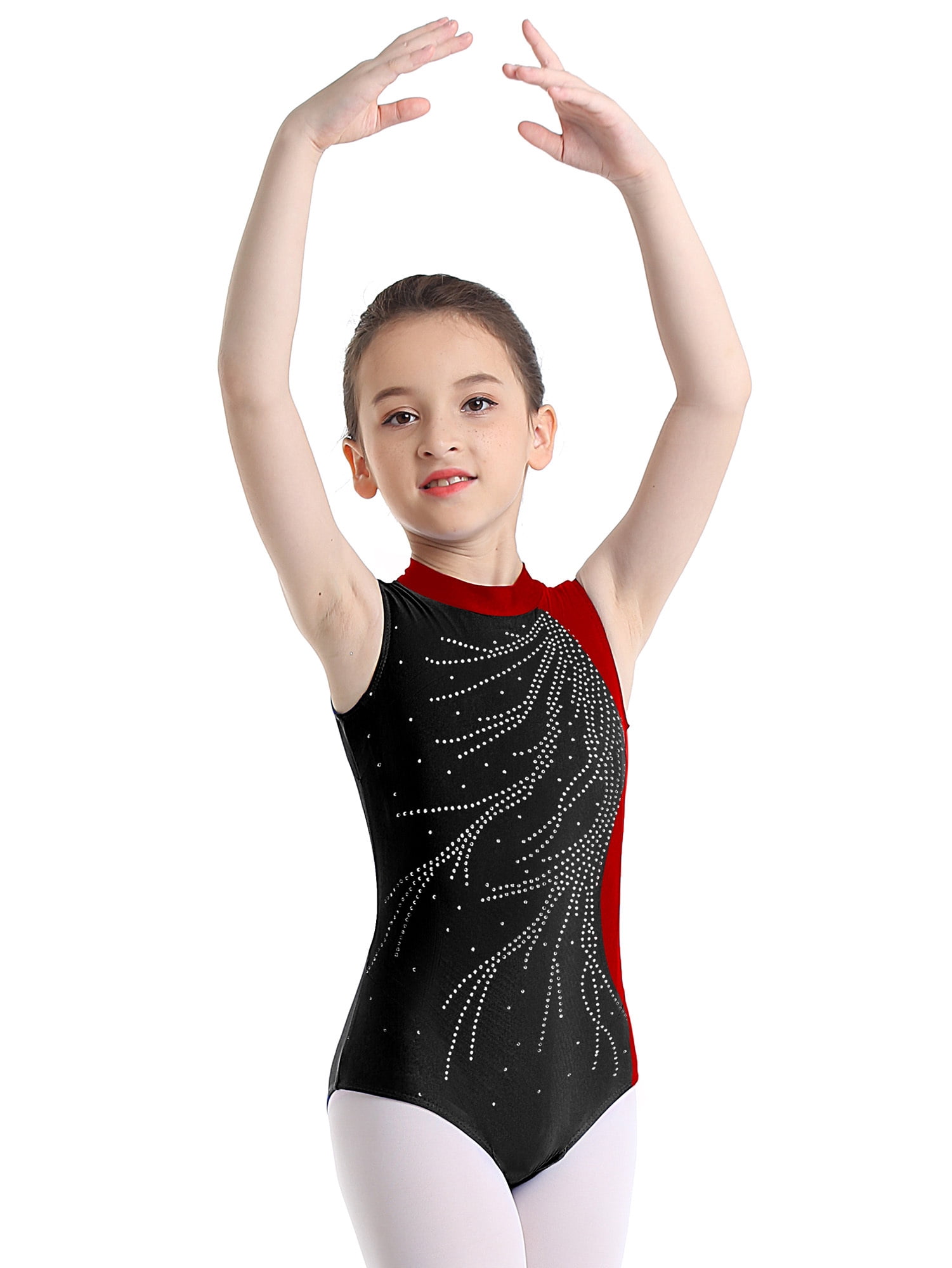 CHICTRY Girls Sleeveless Shiny Glitters Leotard Gymnastics Outfit ...
