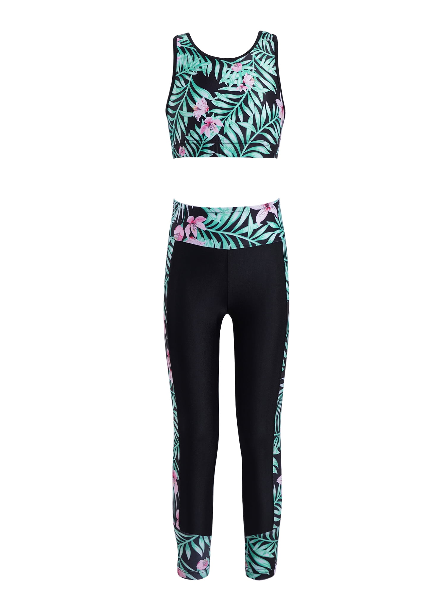 CHICTRY Girls Sports Suit Activewear Racer Back Tops with Athletic ...