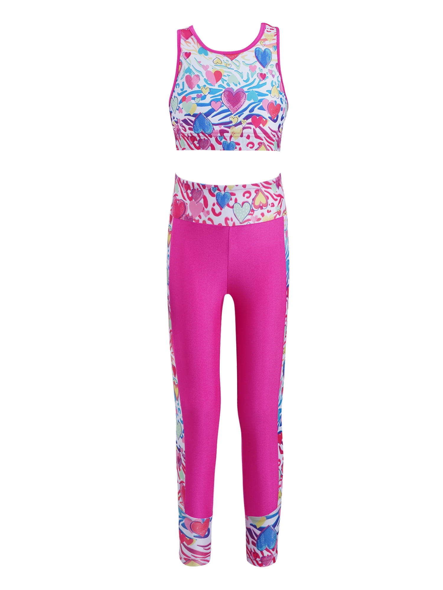 CHICTRY Girls Sports Suit Activewear Racer Back Tops with Athletic ...
