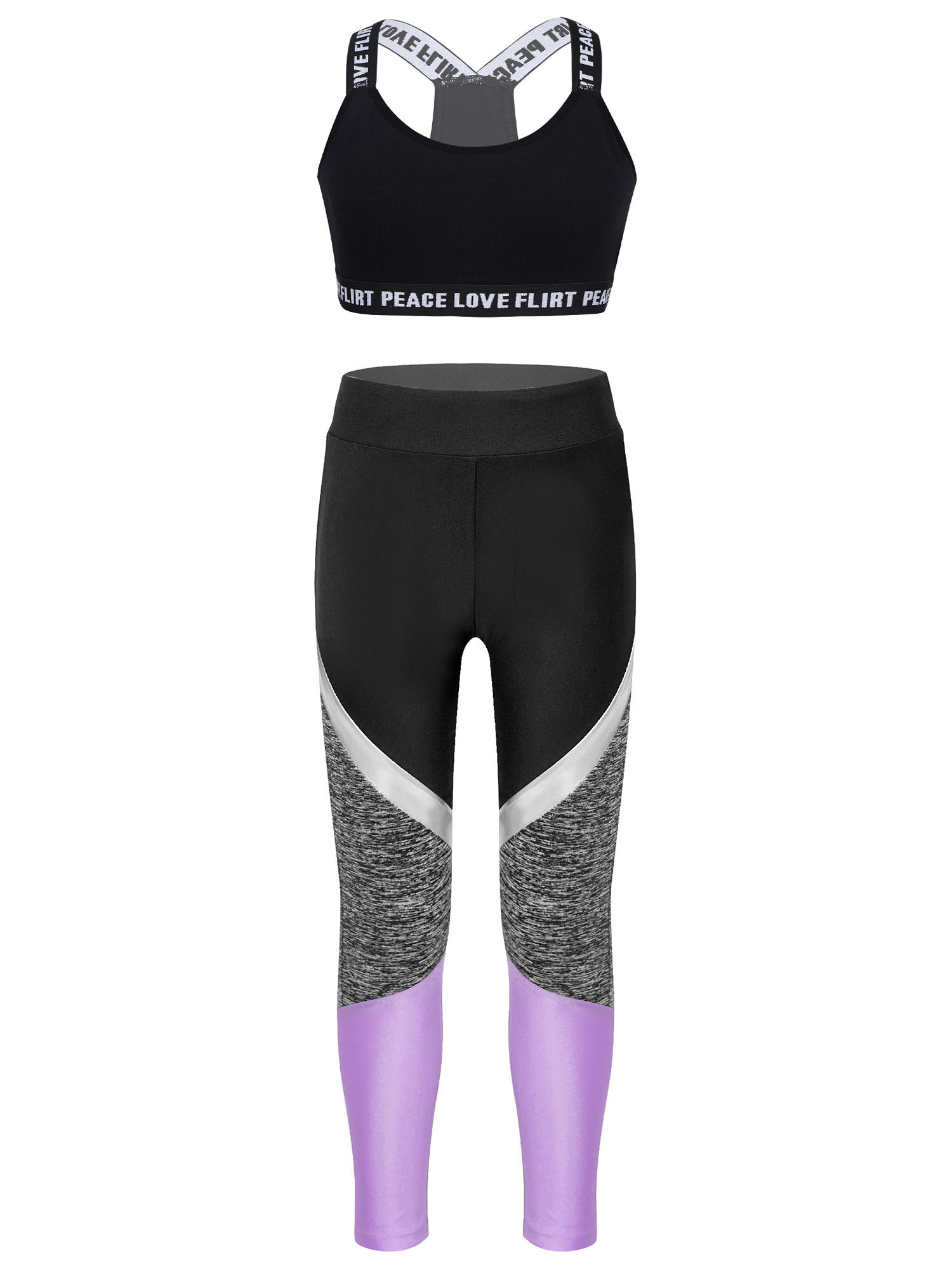 CHICTRY Girls Teens Sports Suit Tie-Dye Print Crop Top with Leggings ...