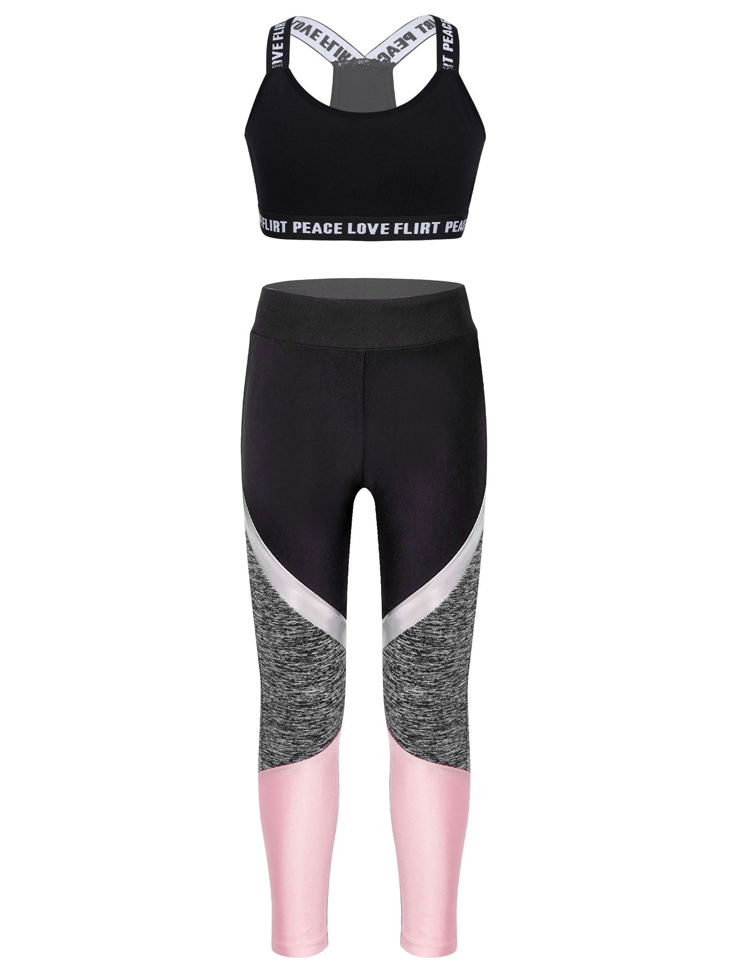 CHICTRY Girls Teens Sports Suit Tie-Dye Print Crop Top with Leggings ...