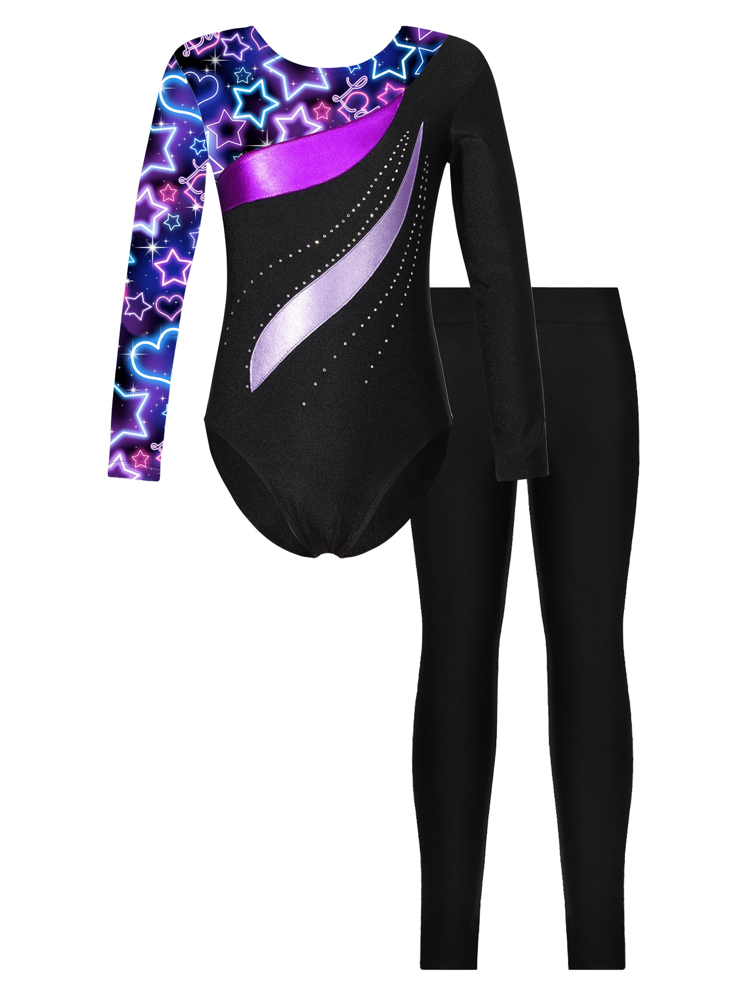 CHICTRY Girls Youth Cartoon Leopard Print Leotard with Leggings Ballet ...