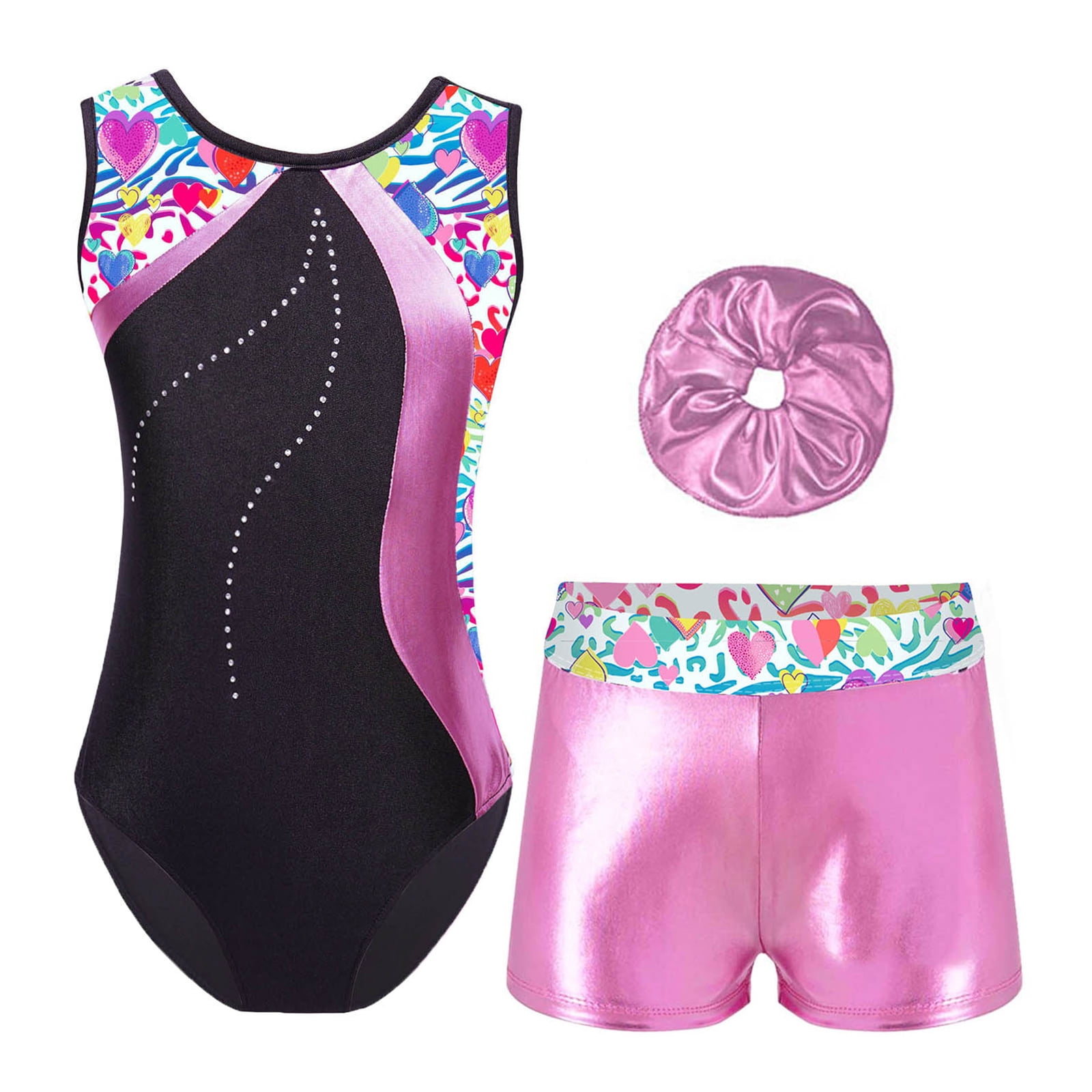 CHICTRY Gymnastics Leotard Sets for Girls Metallic One Piece Dance Top ...