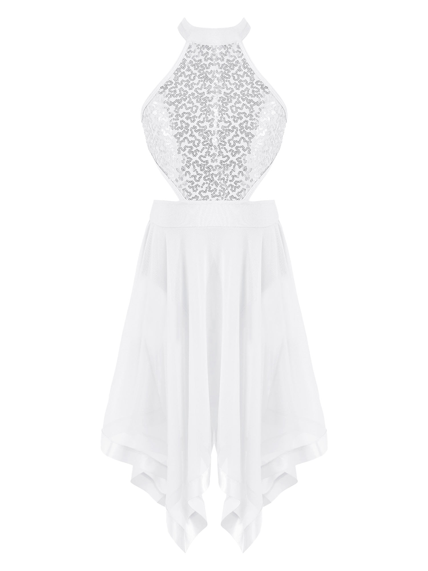 CHICTRY Junior Girls Sequined Irregular Ballet Lyrical Leotard Dress ...