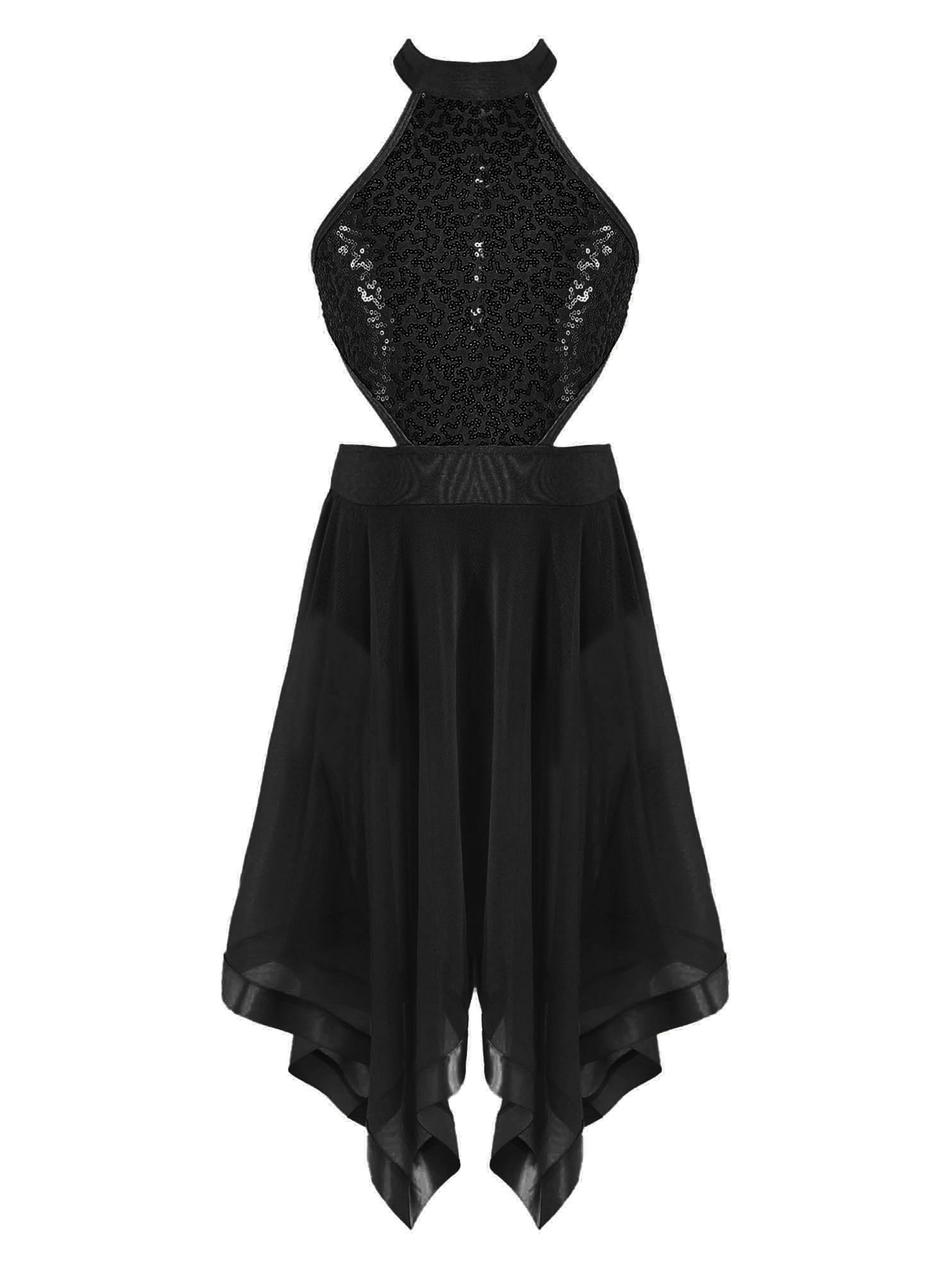 CHICTRY Junior Girls Sequined Irregular Ballet Lyrical Leotard Dress ...
