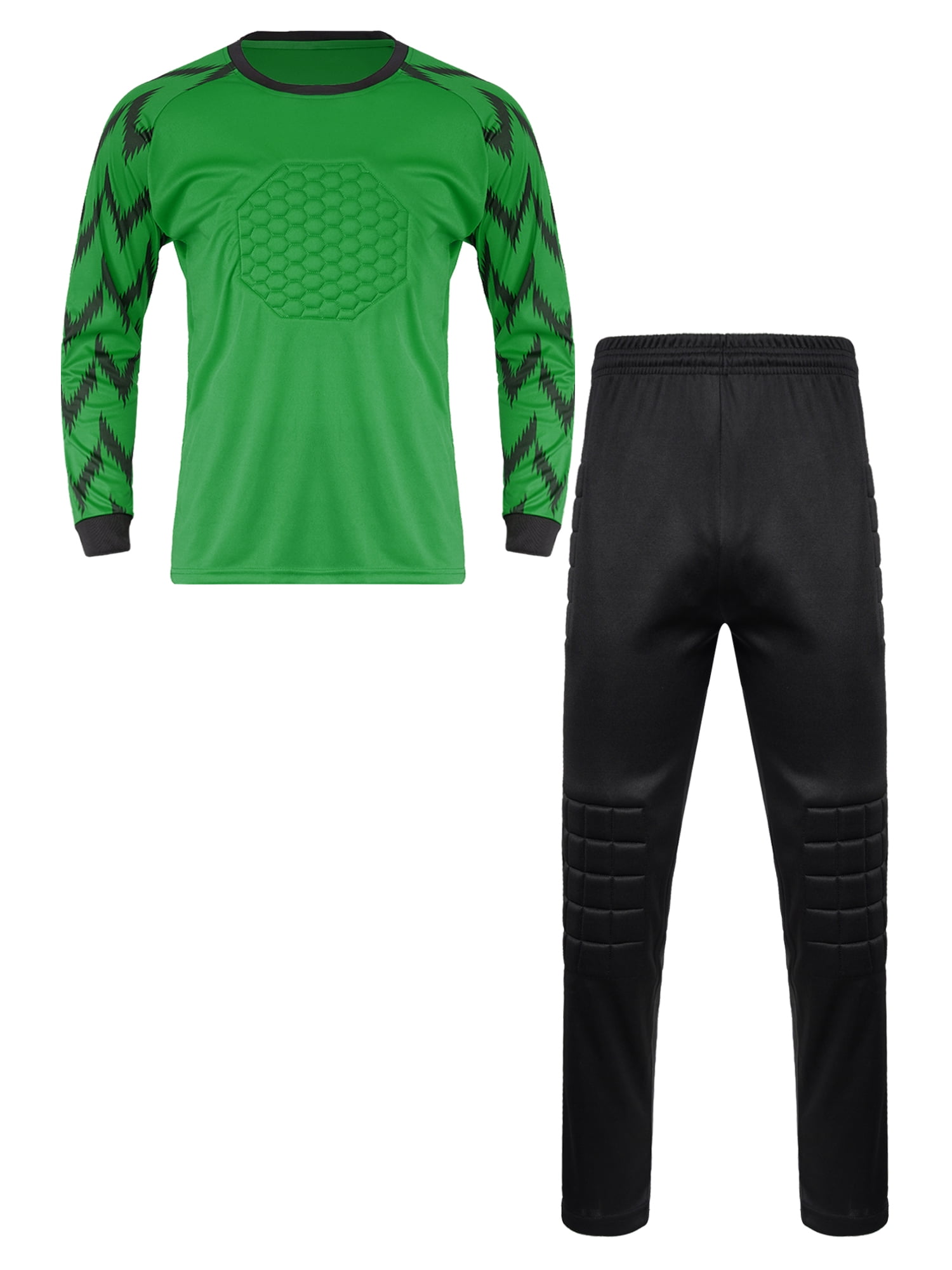 CHICTRY Kids Boys Soccer Goalkeeper Outfit Long Sleeve Padded Jersey ...